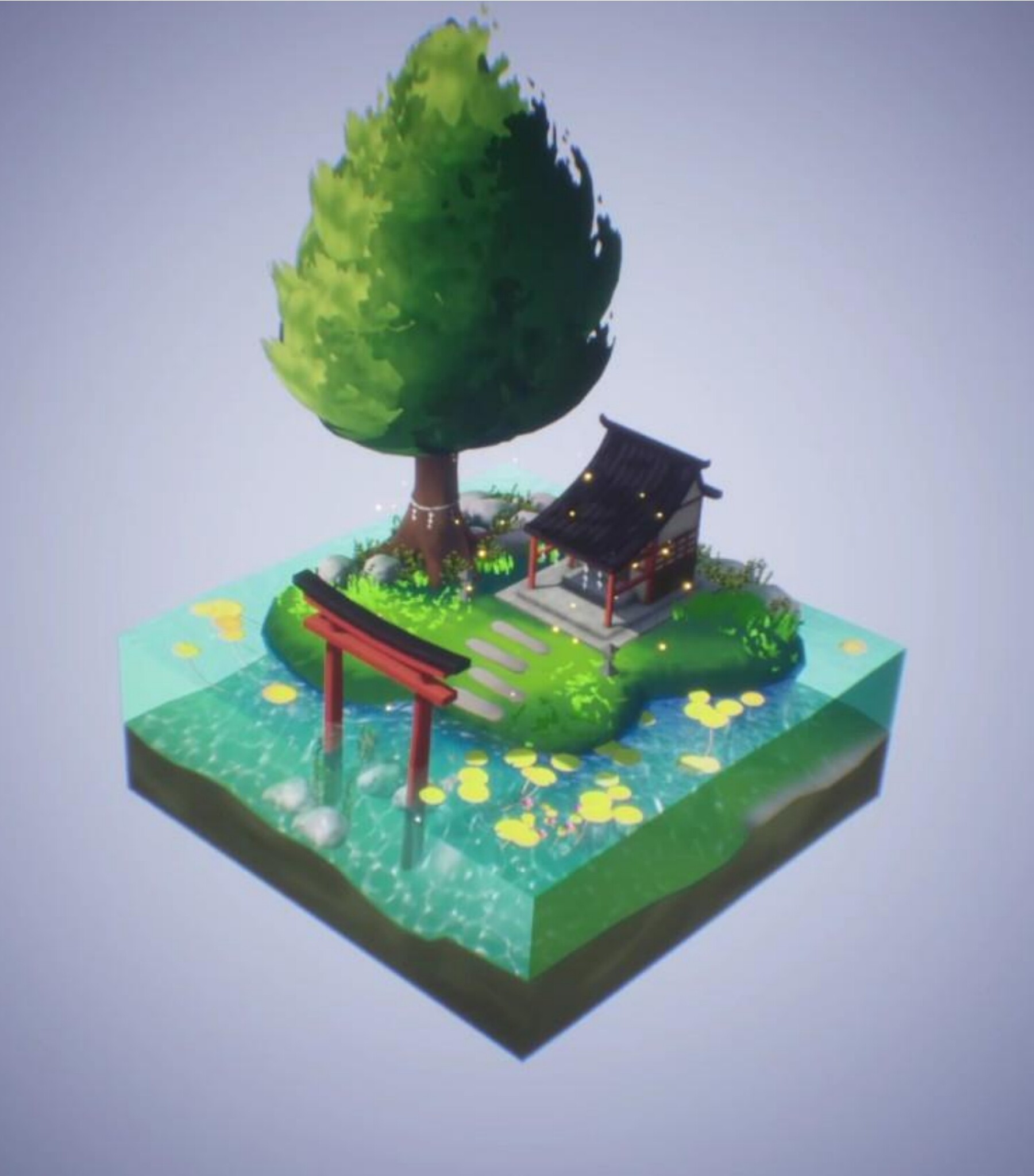 ArtStation - 3D stylized Shrine