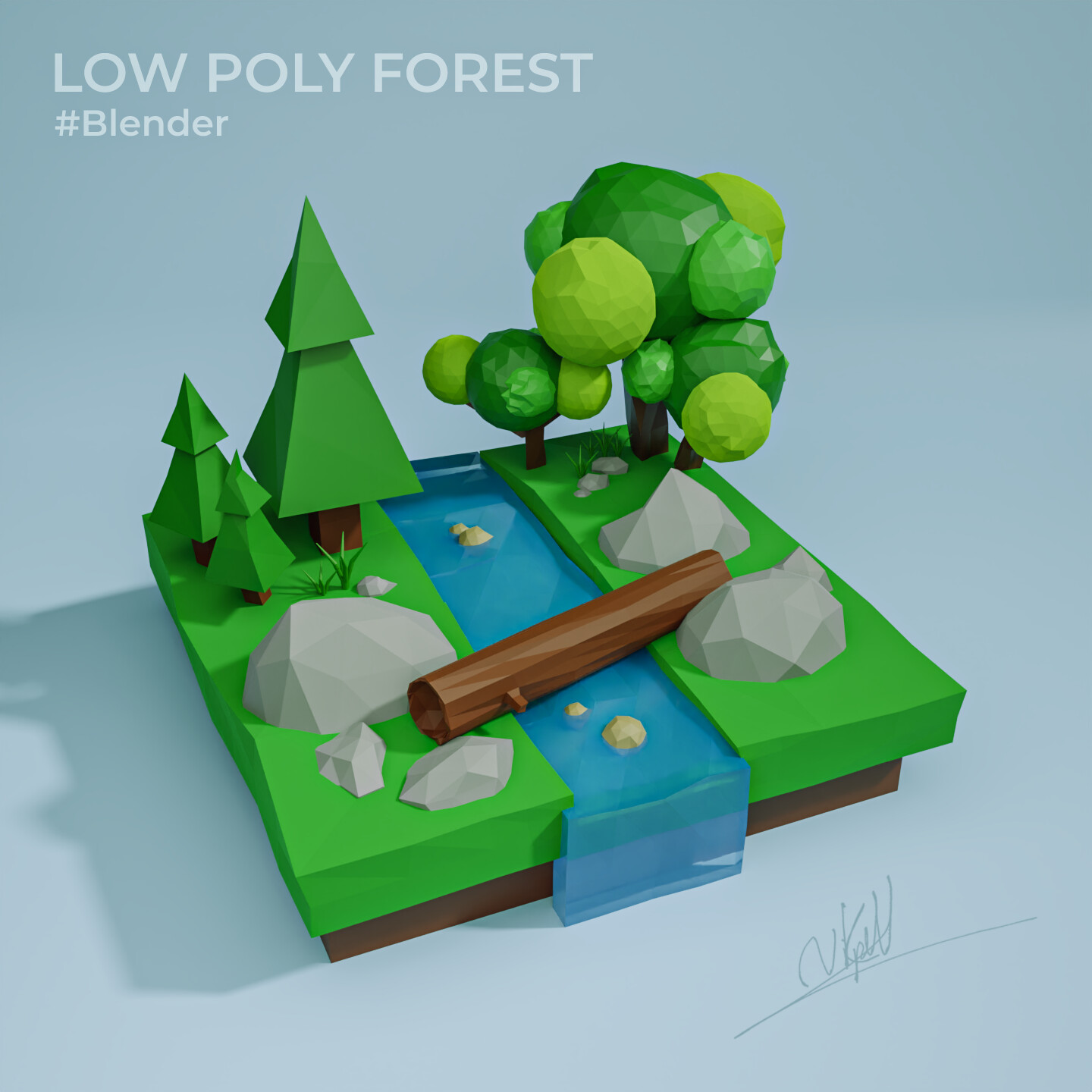 ArtStation - Low Poly Green Forest