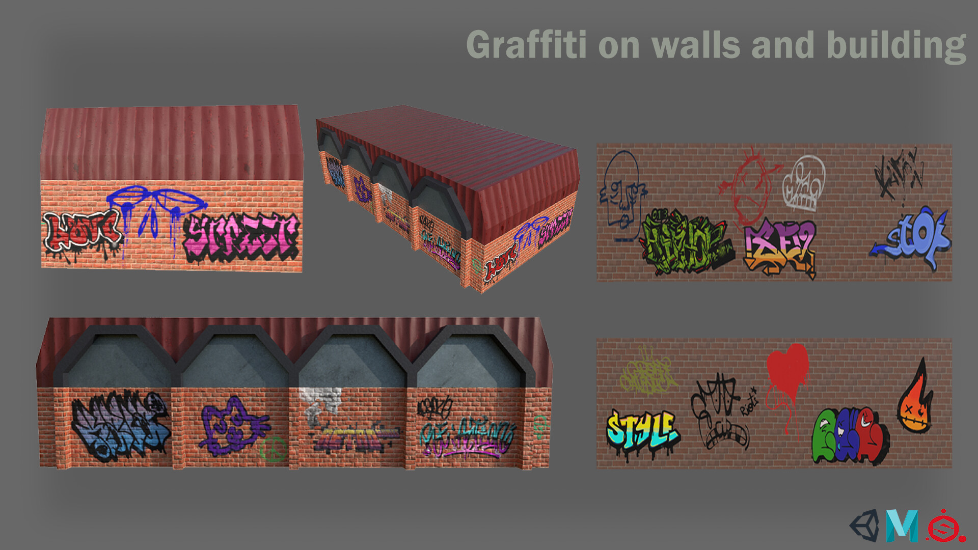ArtStation - graffiti on walls and building