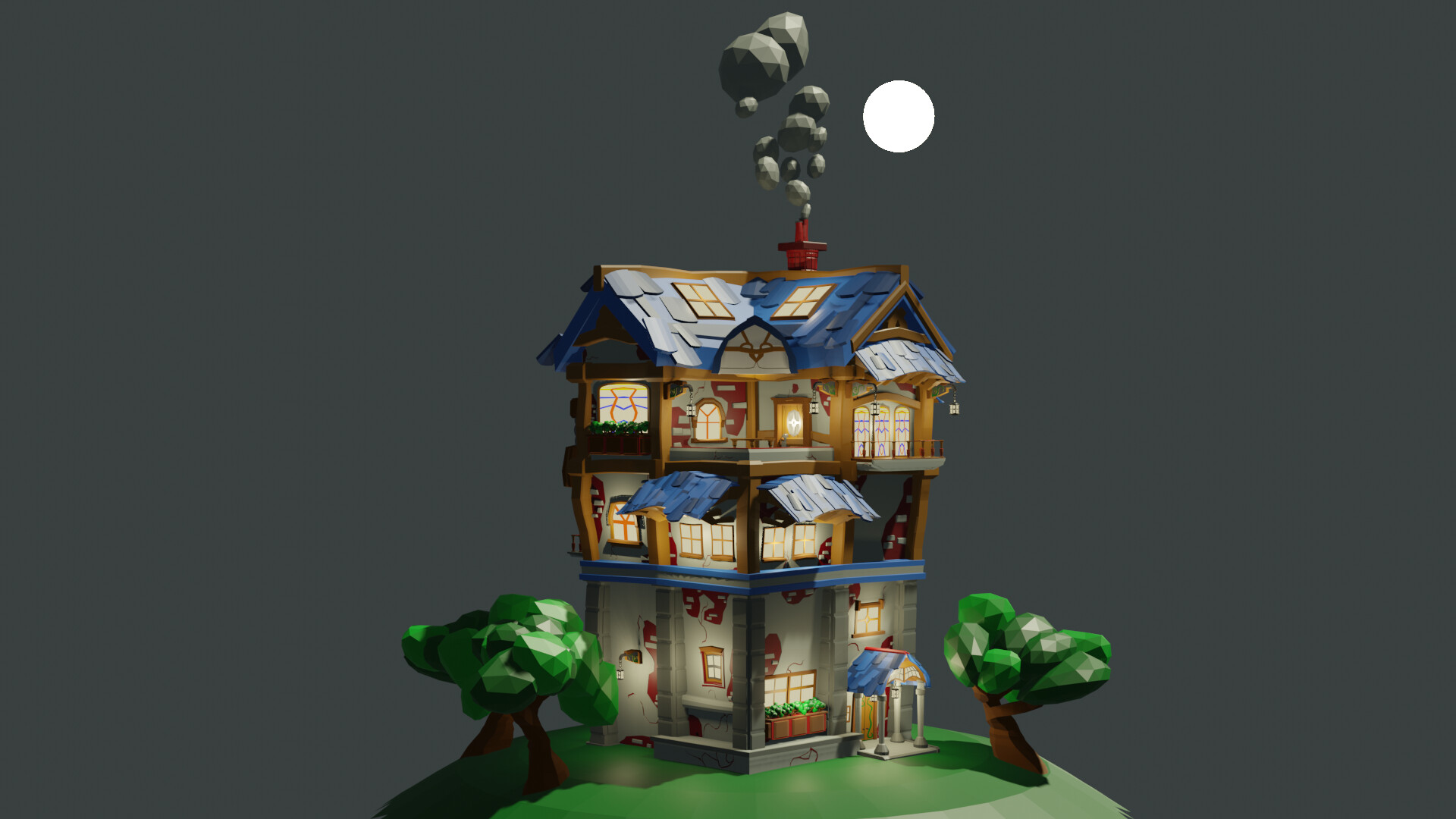 ArtStation - Fantasy House, Low Poly Building