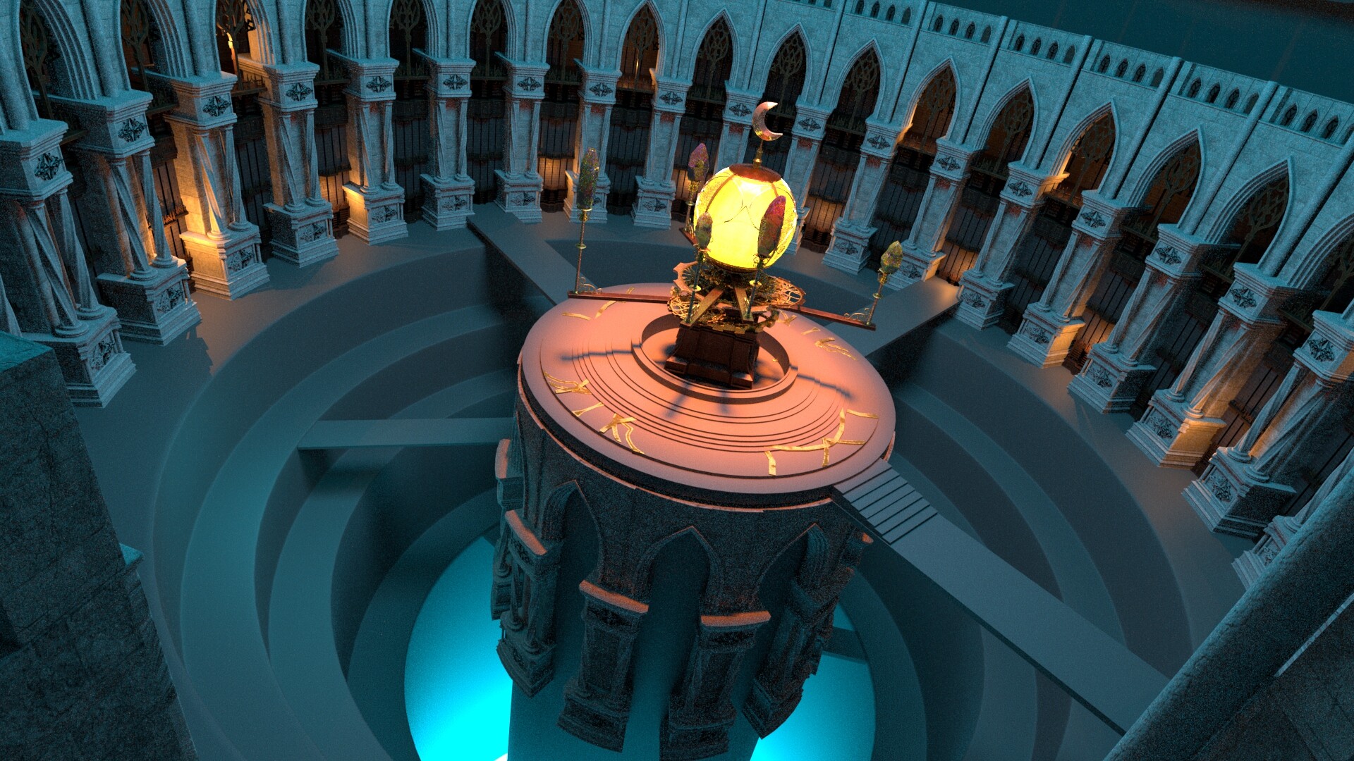 ArtStation - Fantasy Library Scene Model (WIP)