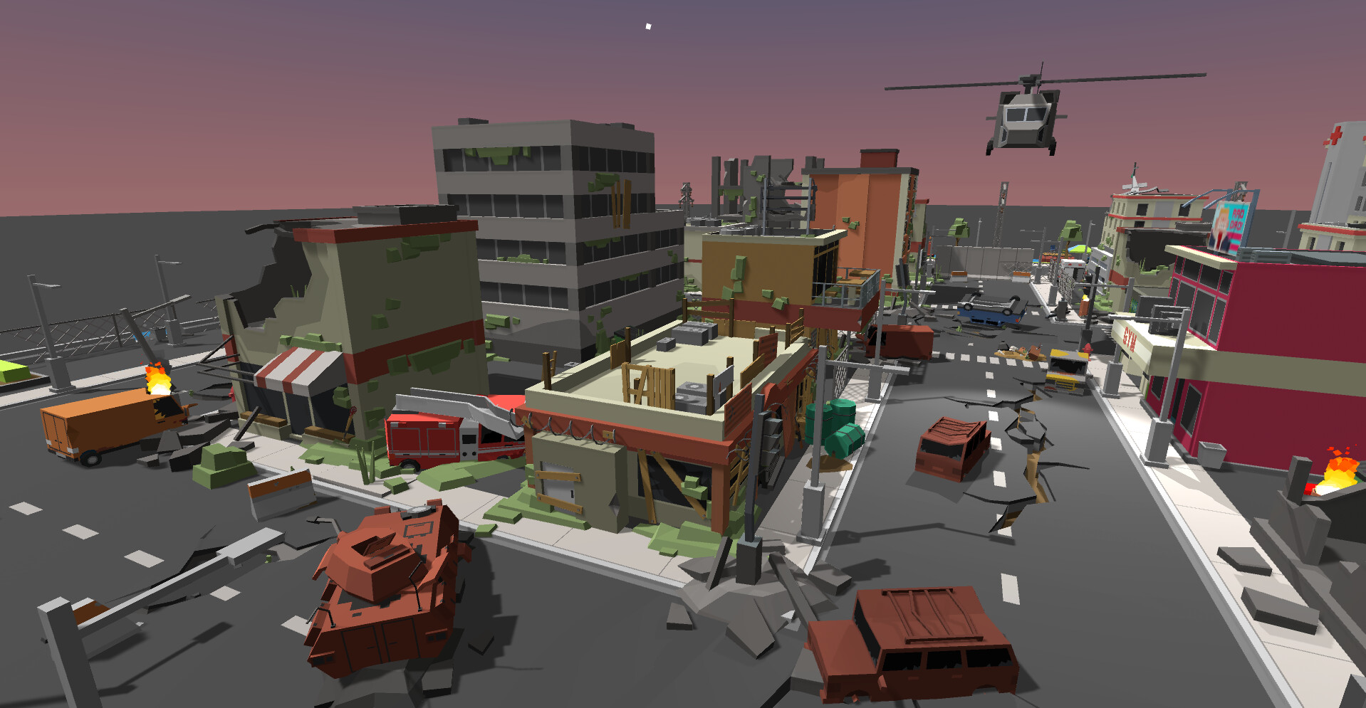 Mark Drinovan - Low Poly - Abandoned City