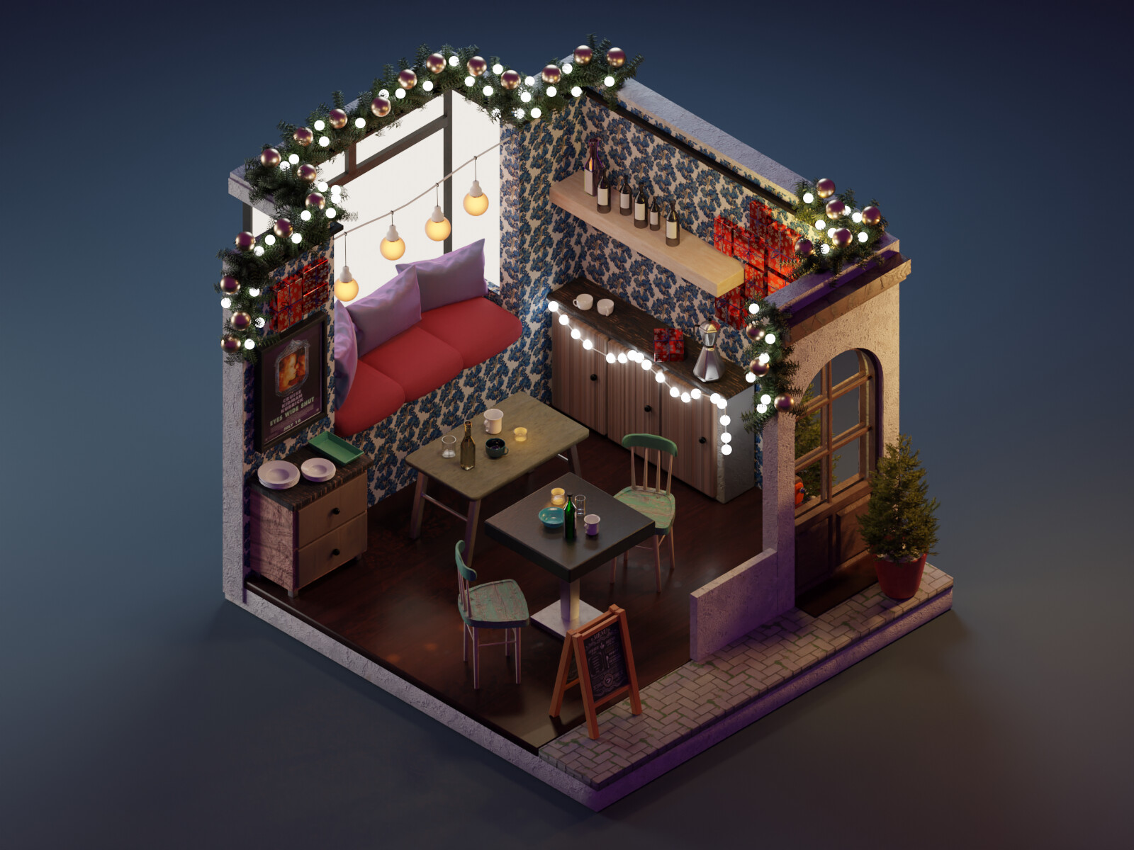 ArtStation - Winter Cafe