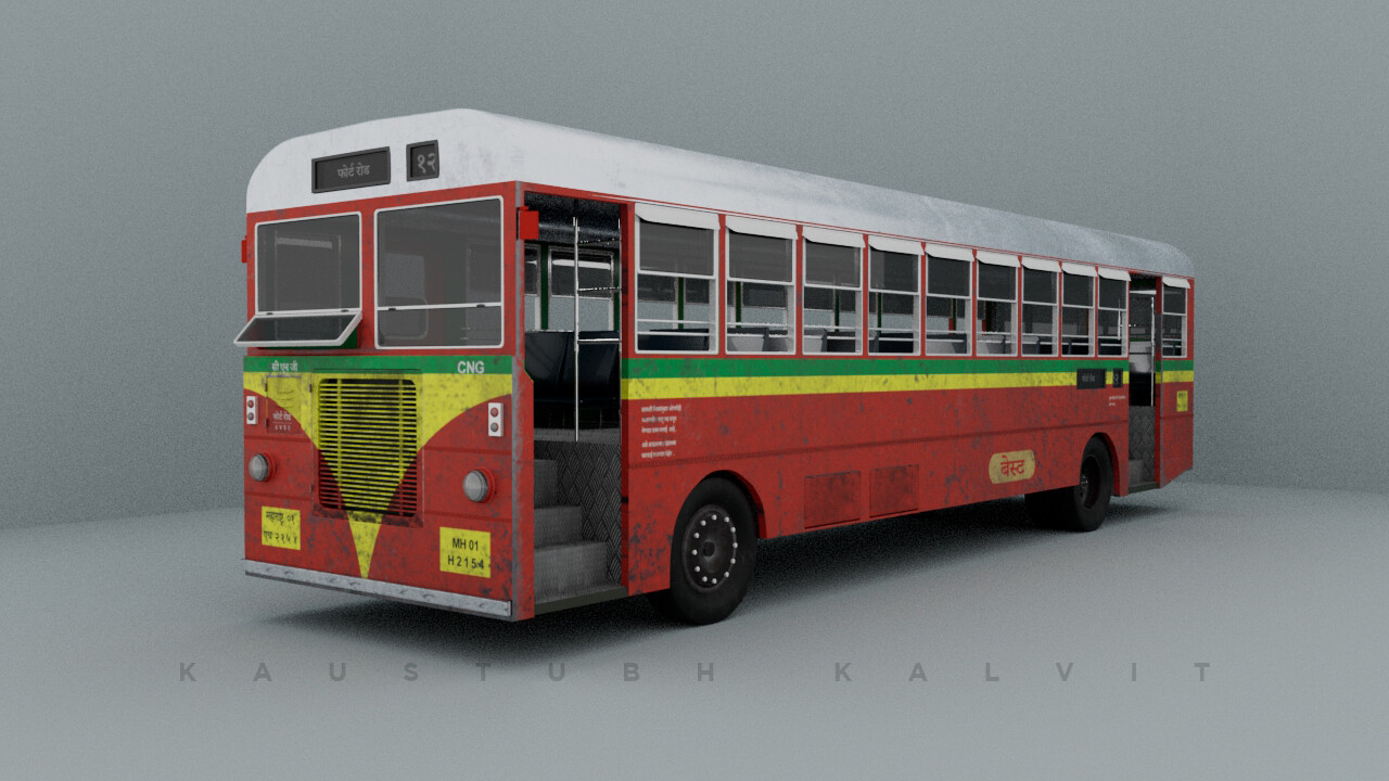 ArtStation - Mumbai BEST Bus 3D Model