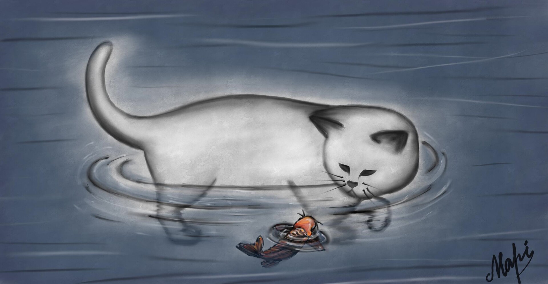 ArtStation - Sumi-e cat