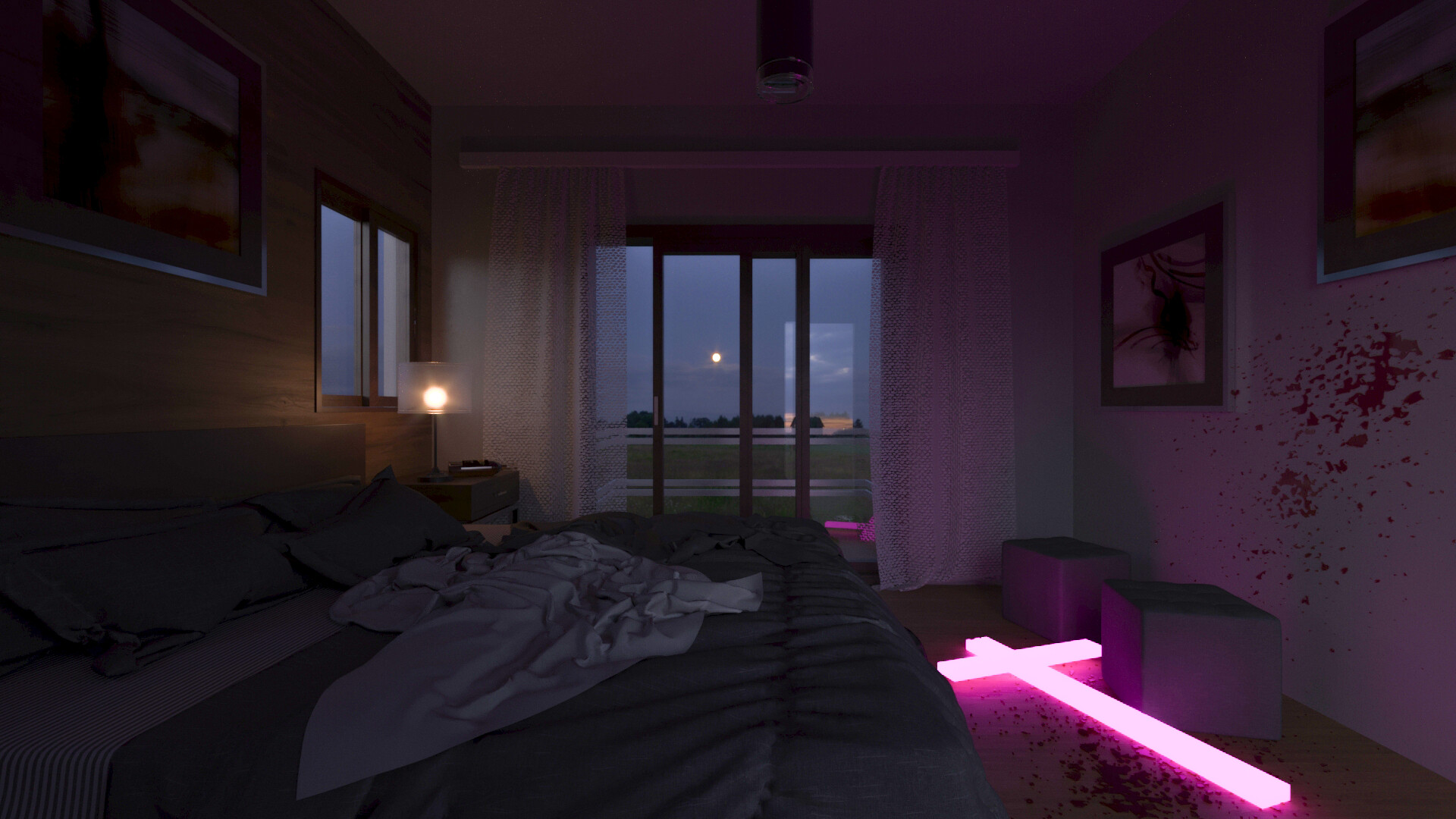 ArtStation - Murder Room - Bedroom