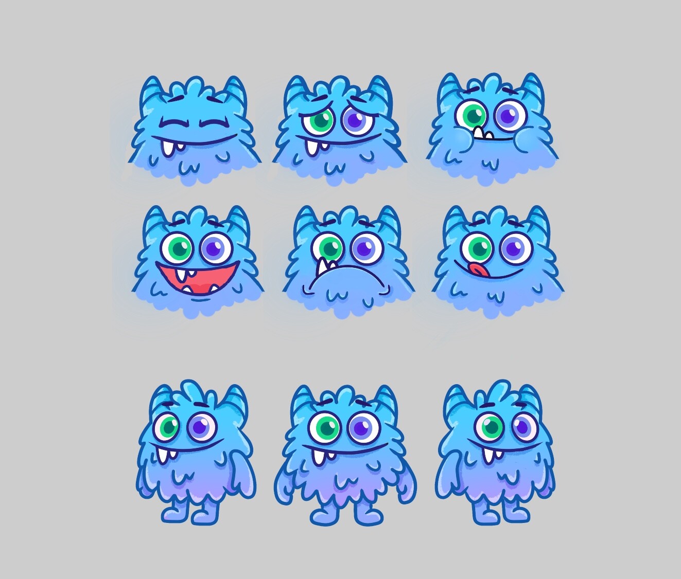 ArtStation - Monster. Character angles and basic emotions