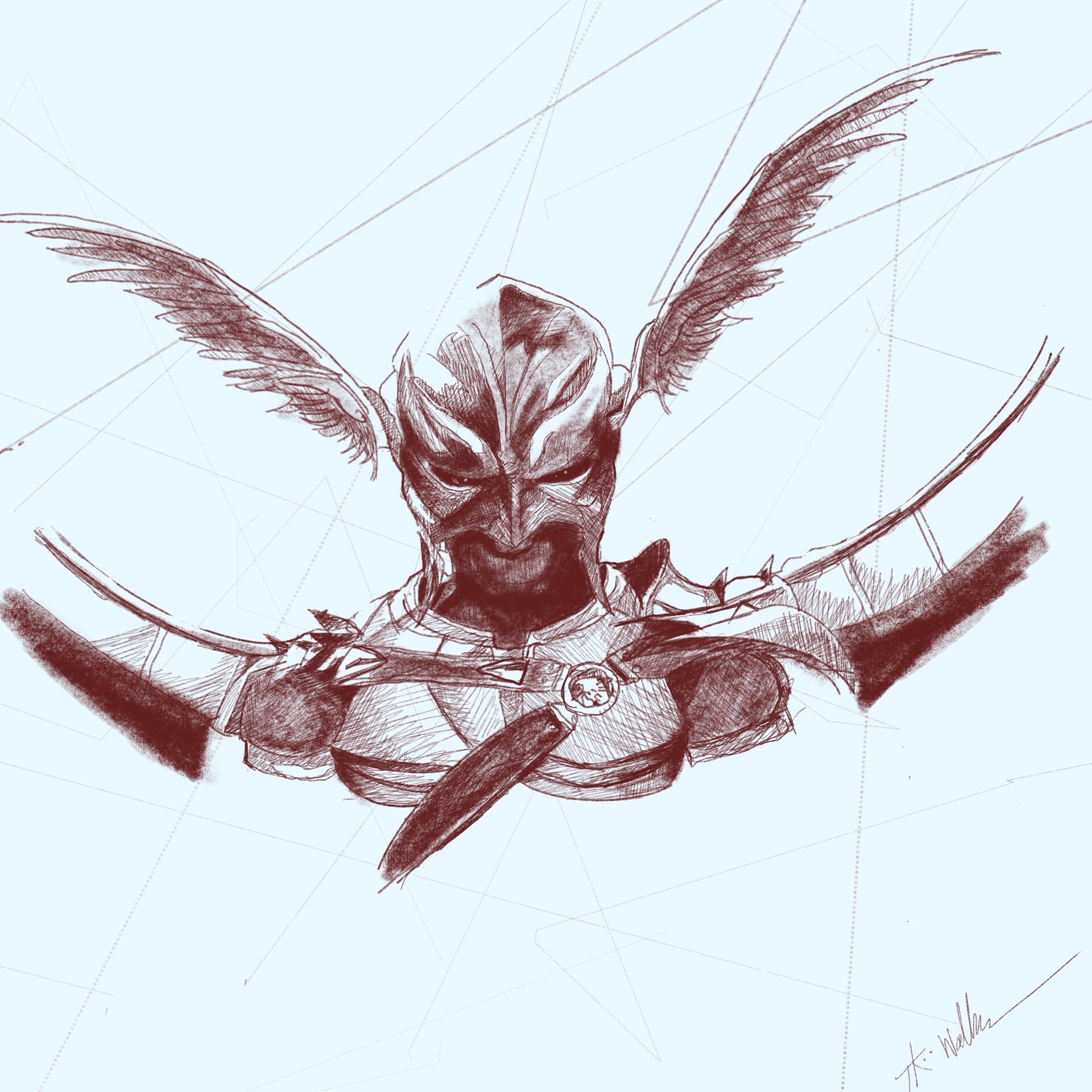 ArtStation - Hawkman Sketch