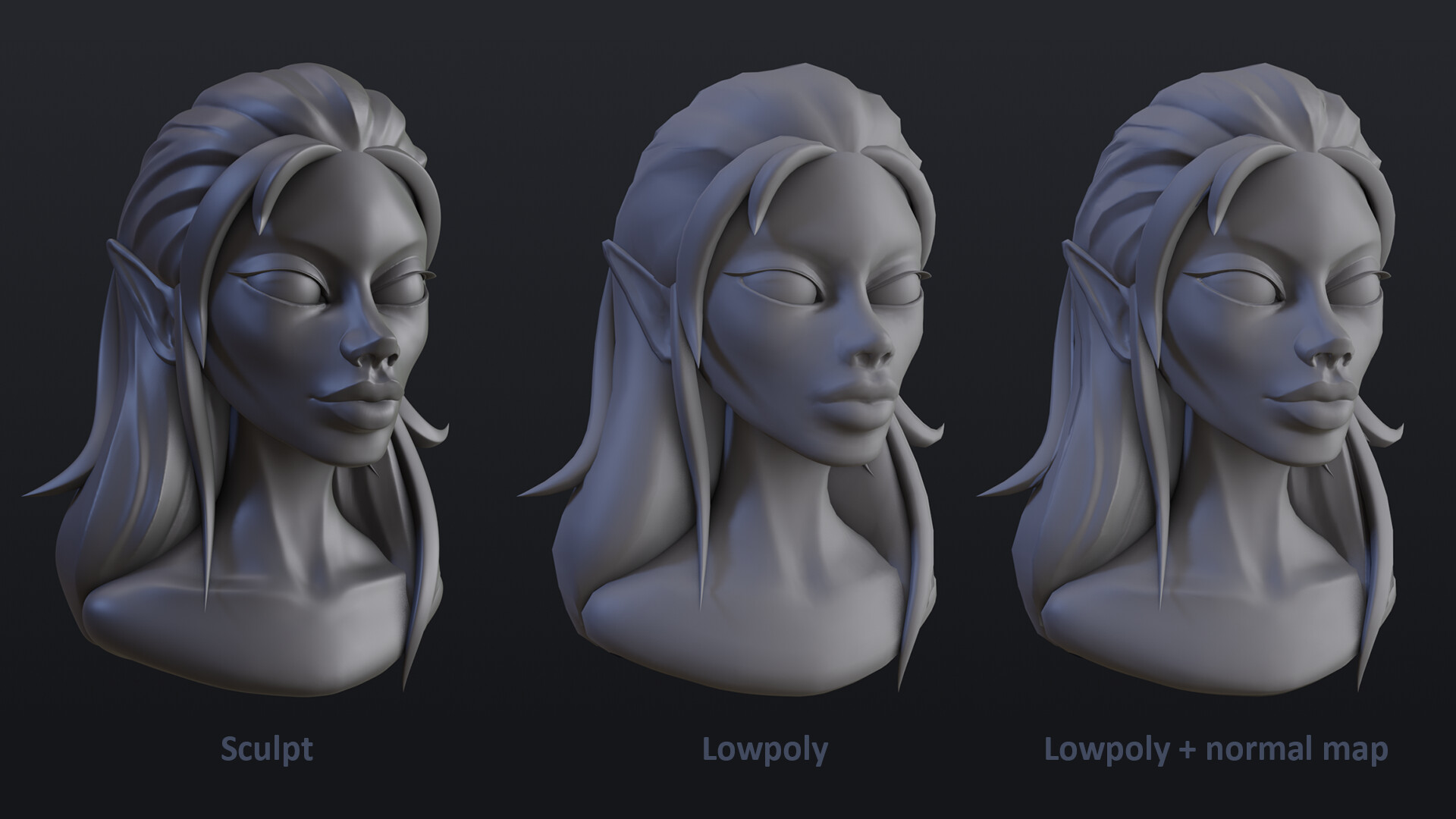 Marta Pańczak - Stylized elf female bust