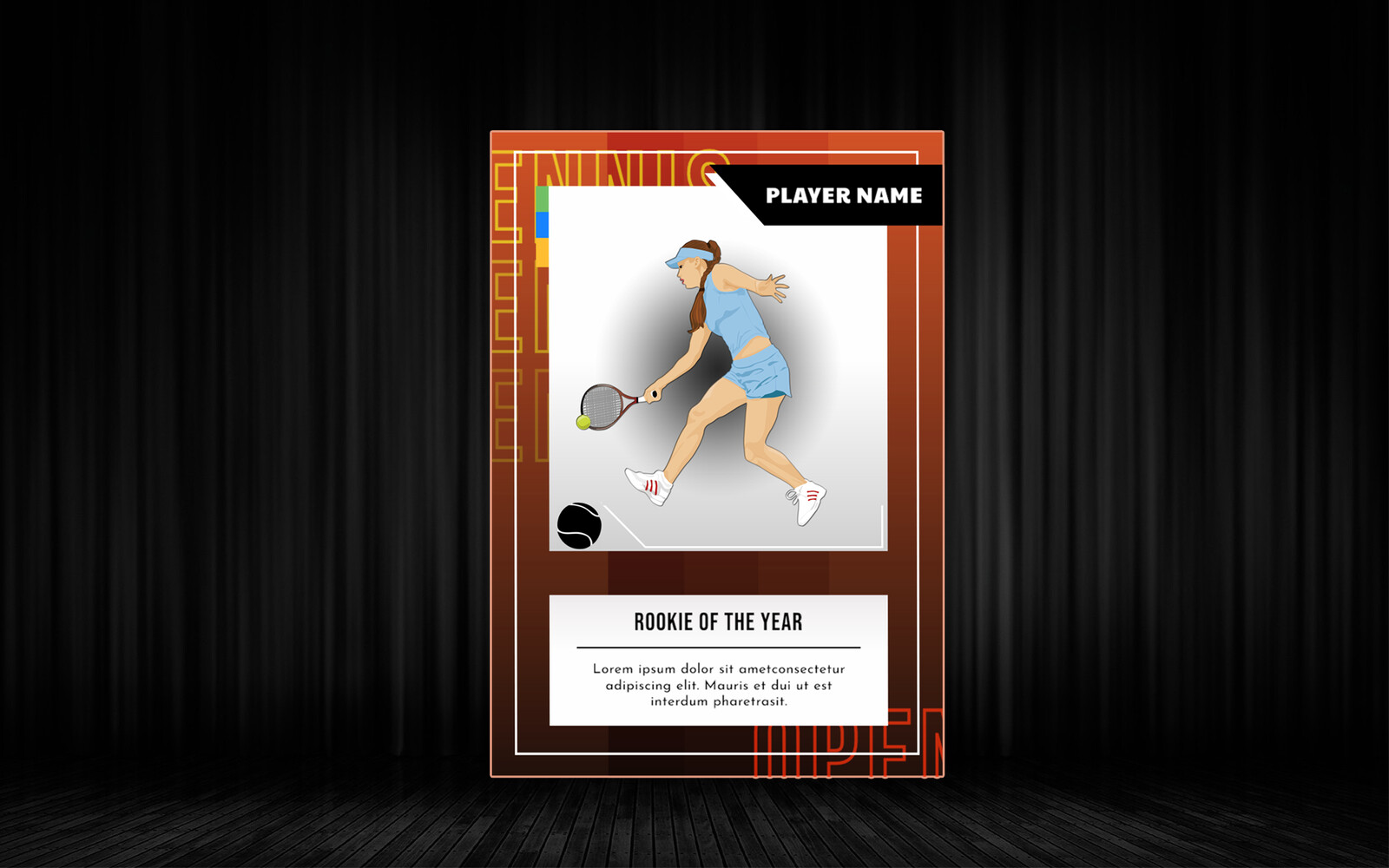 Atomic templates - Tennis Trading card Photoshop template
