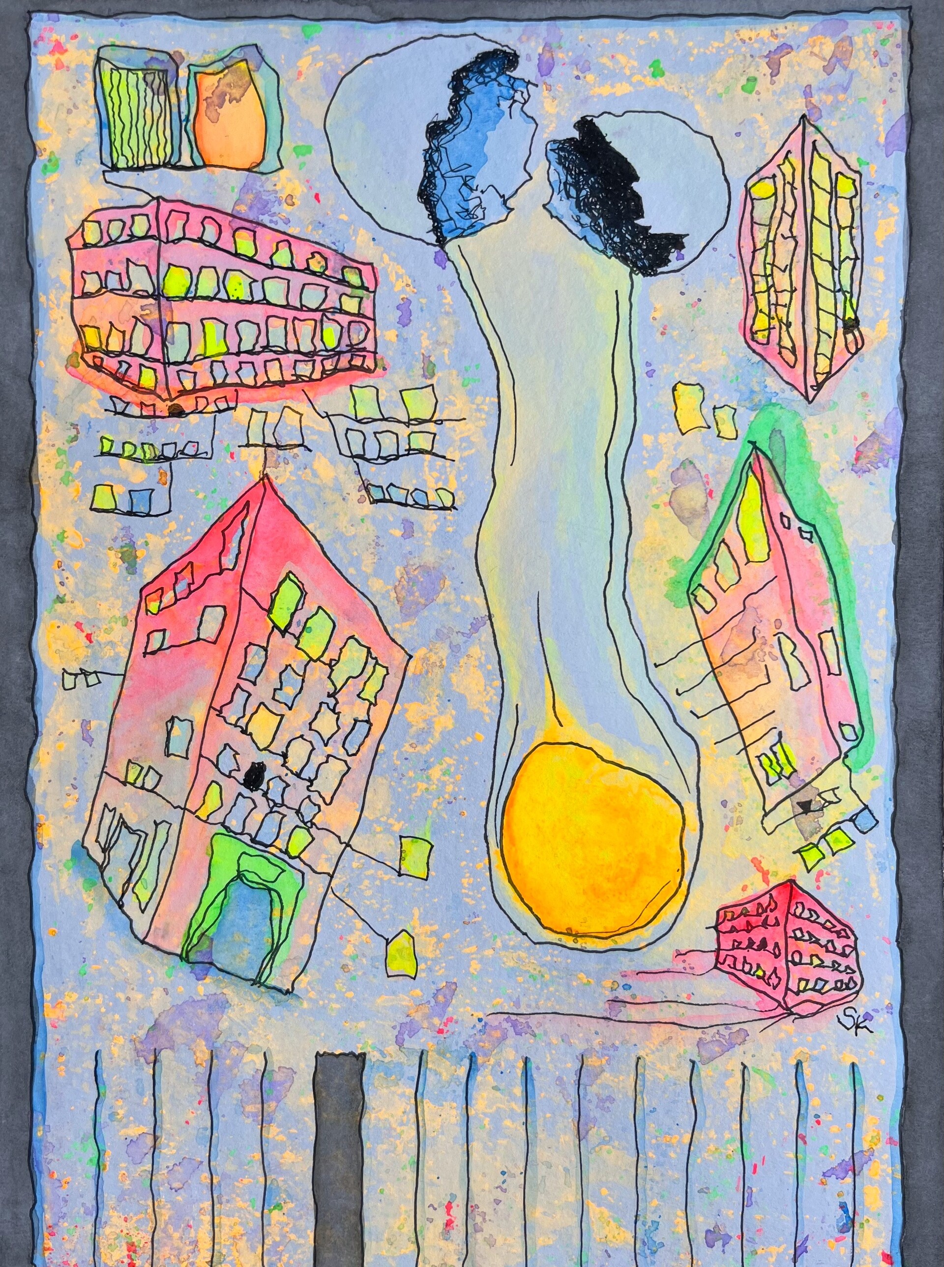 ArtStation - Neon Nights | Neon Watercolor + Ink