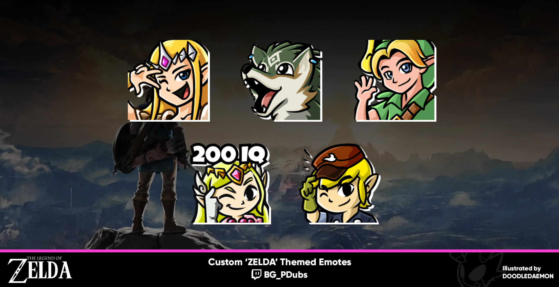 Doodle Daemon - The Legend of Zelda Emotes (Commission Artwork) for Twitch