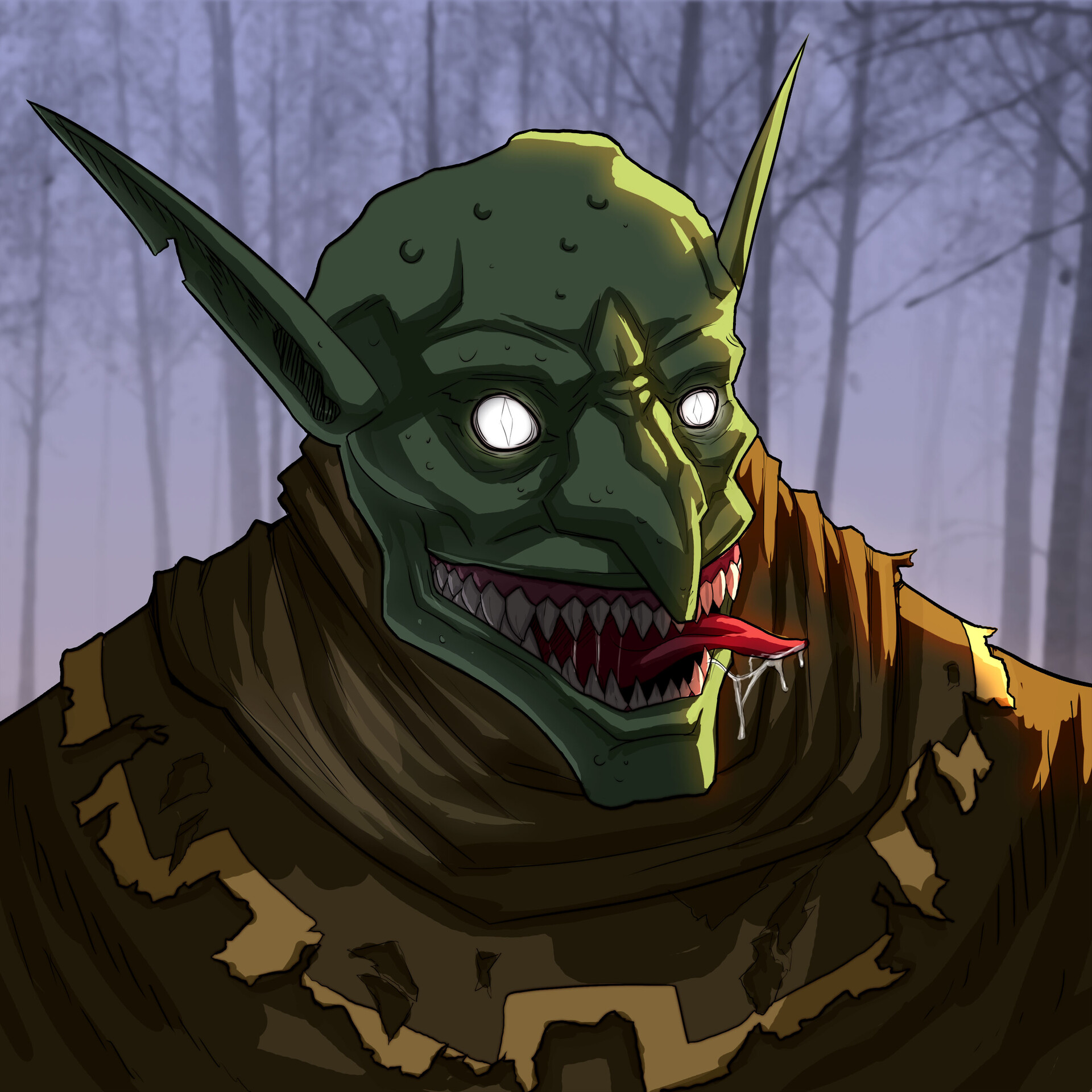 ArtStation - Character Concept Design: Goblin ( Webtoon style dark/ horror)