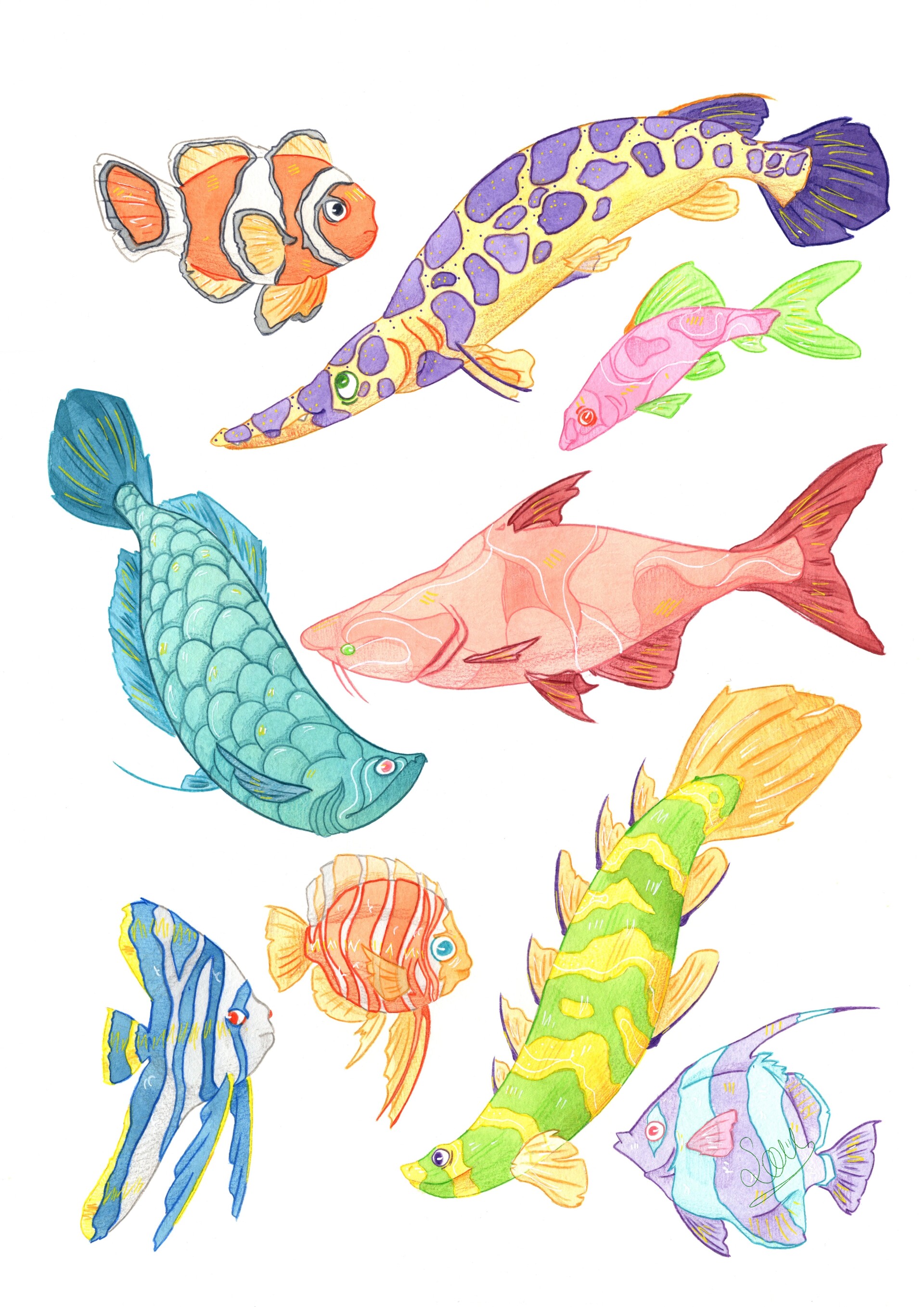 ArtStation - Fish stickers