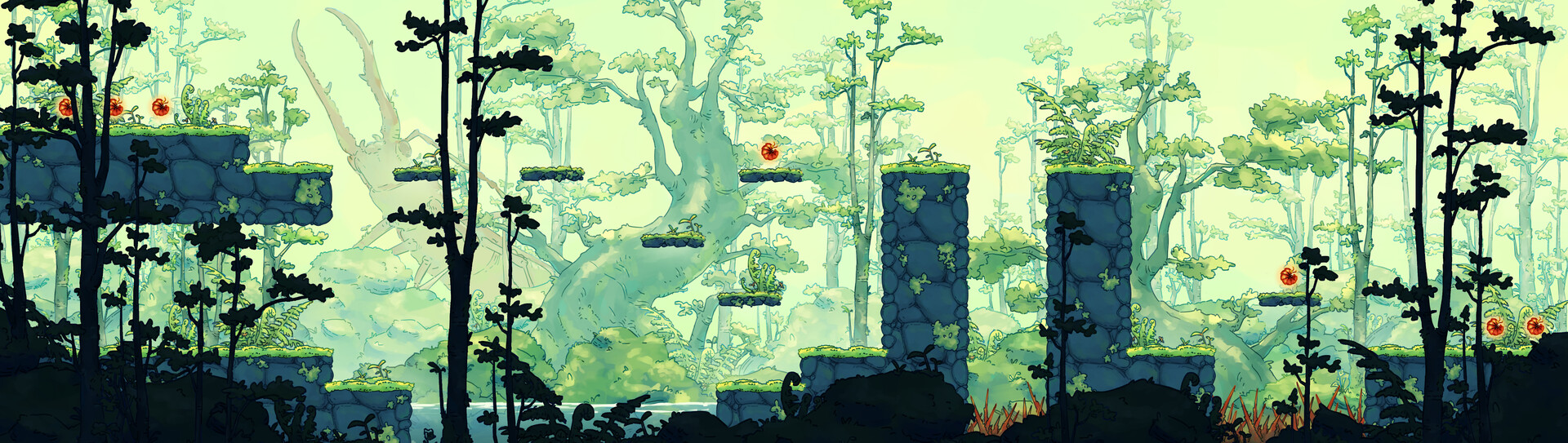 ArtStation - Forest-Themed Platformer Level