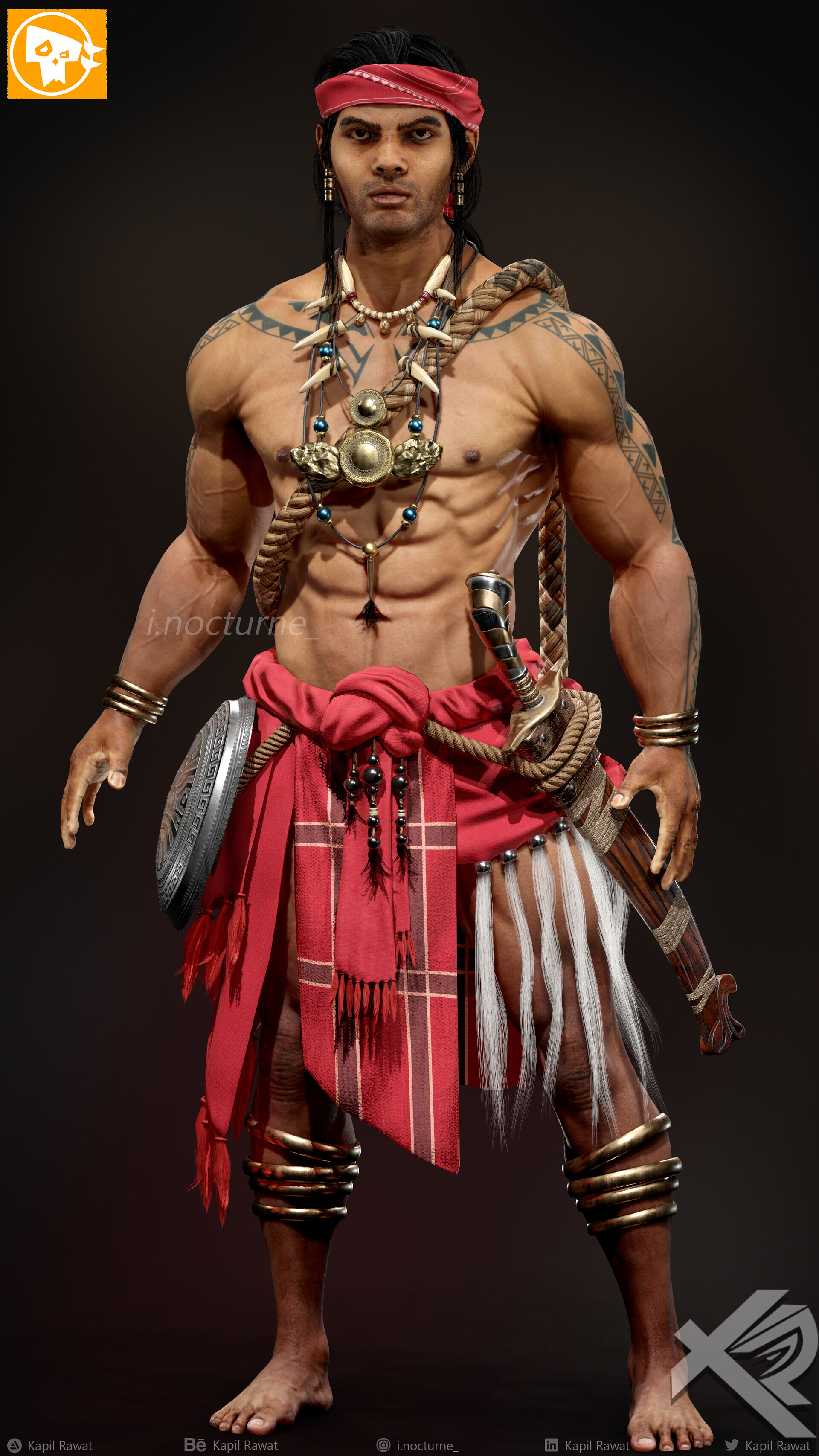 ArtStation - Tribal Warrior - Student work