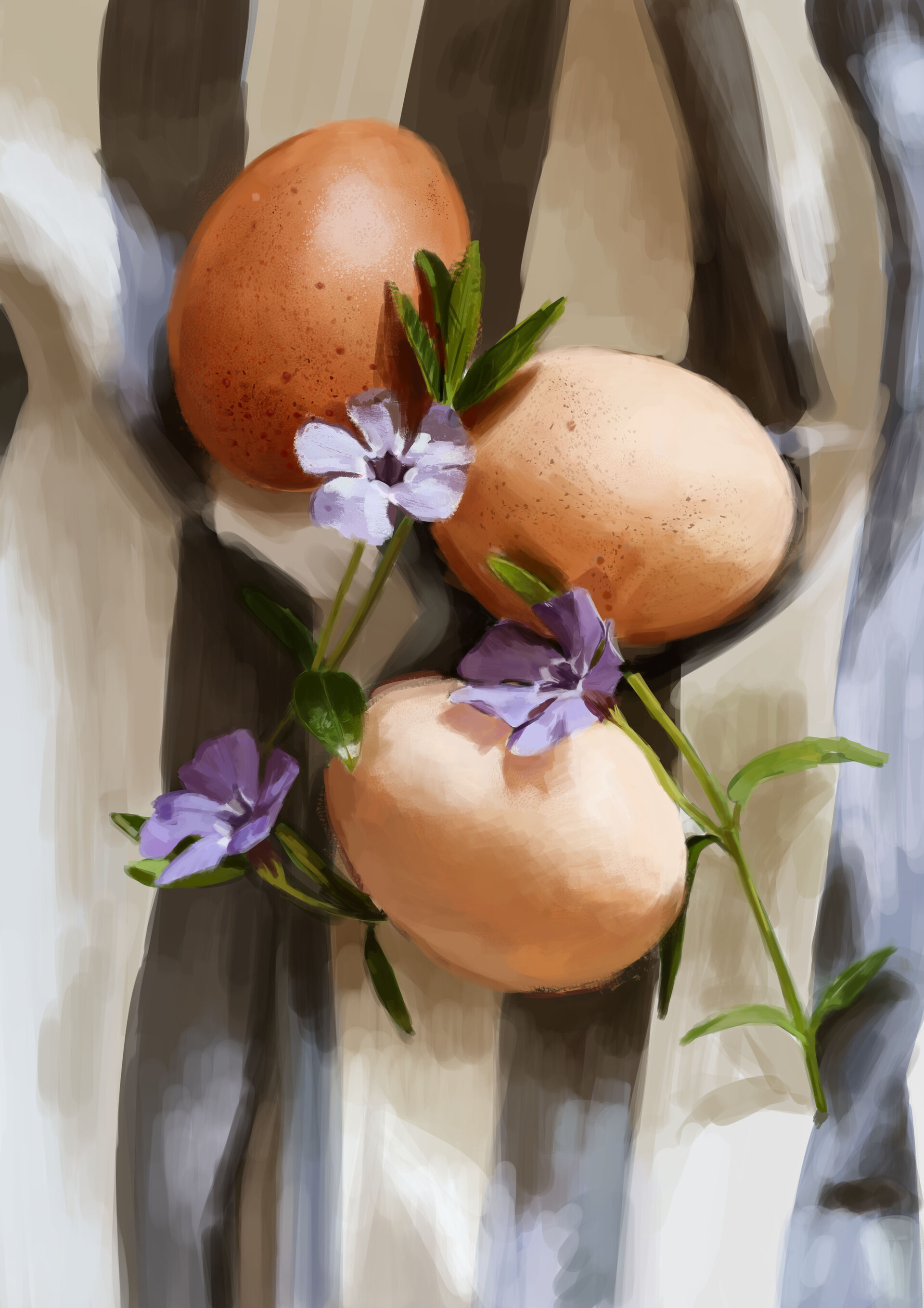 ArtStation - Digital Still Art- Eggs and Flowers