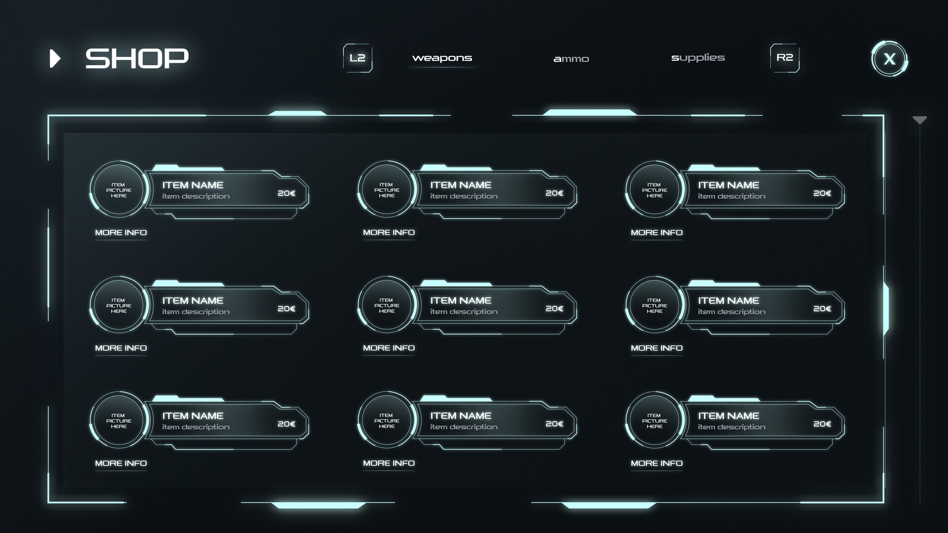 Wilma Sköld - Sci-fi User Interface / Game Menu Concept