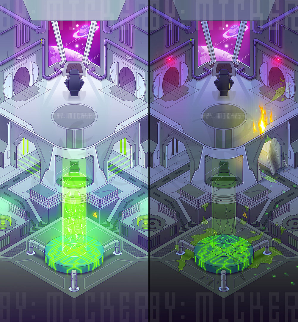 Michael Reyes "MickeR" - The Alien's Green Battle - Videogame ...