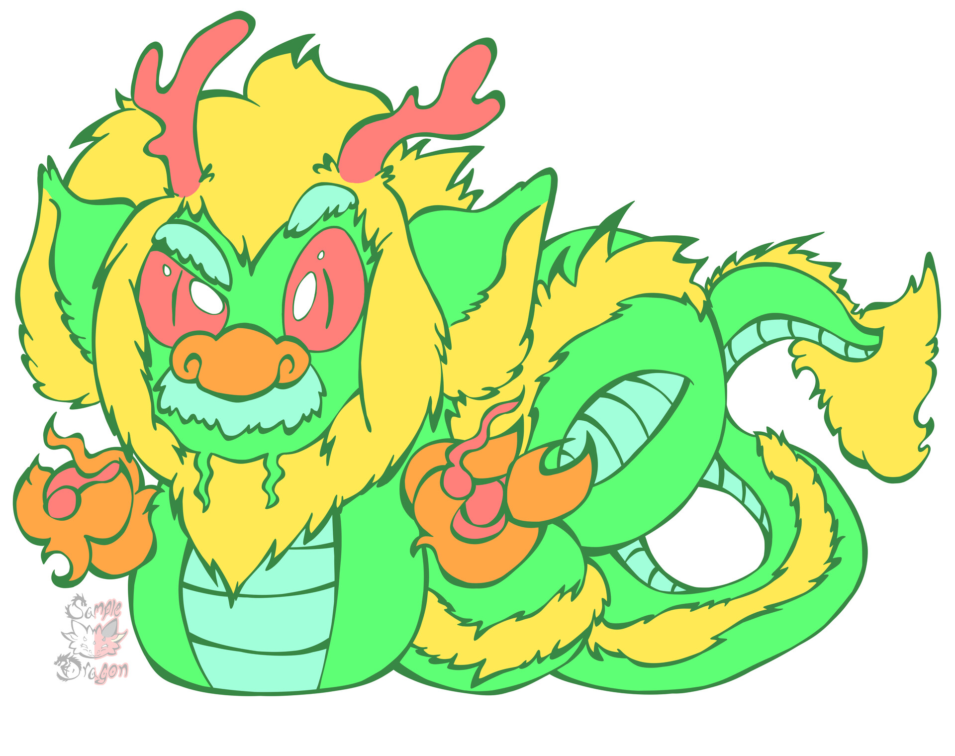 ArtStation - Wise Noodle Dragon Coloring Page Free2Use