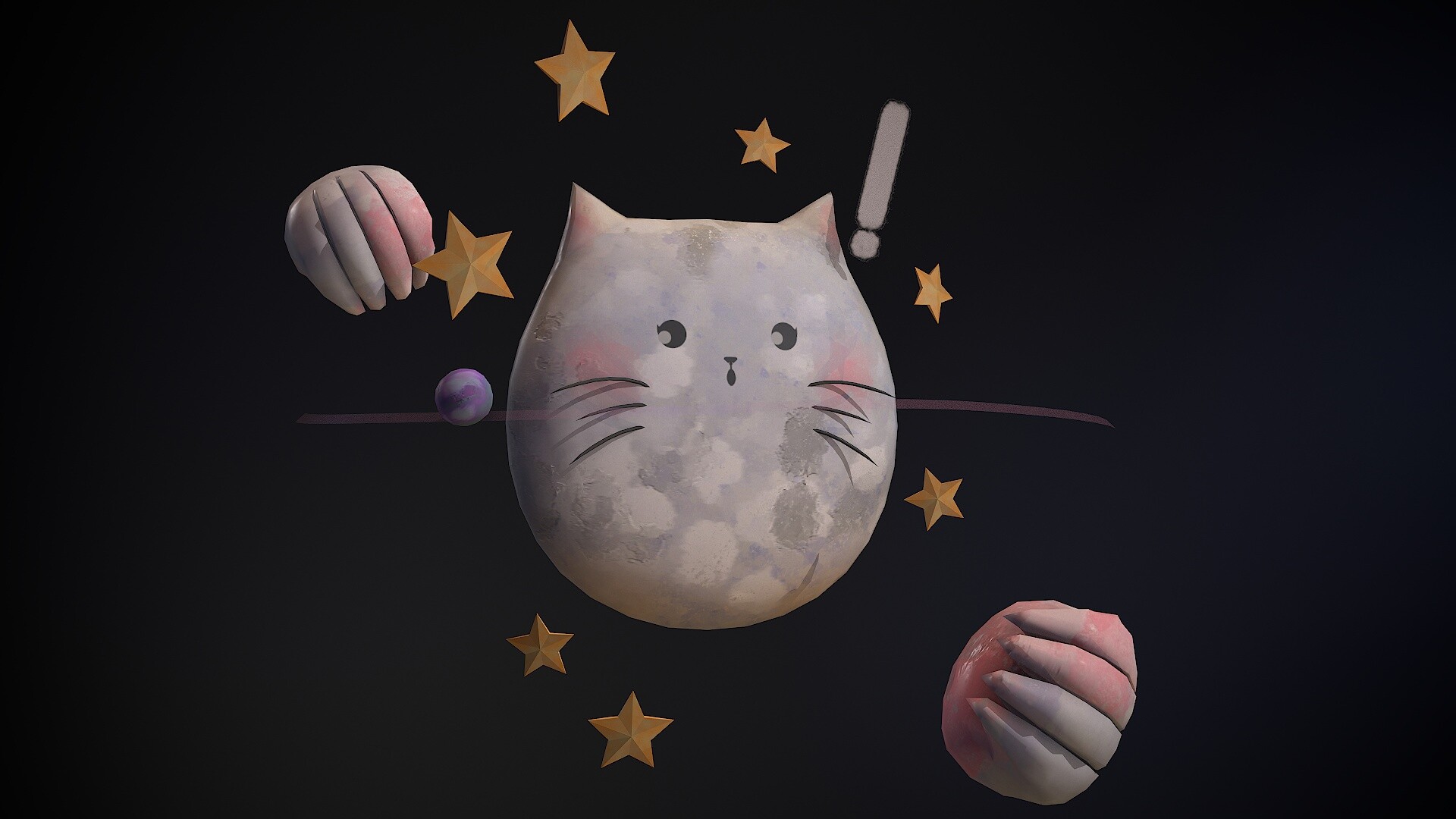 ArtStation - Cat Planet Space Boss - Stylized hand-painted