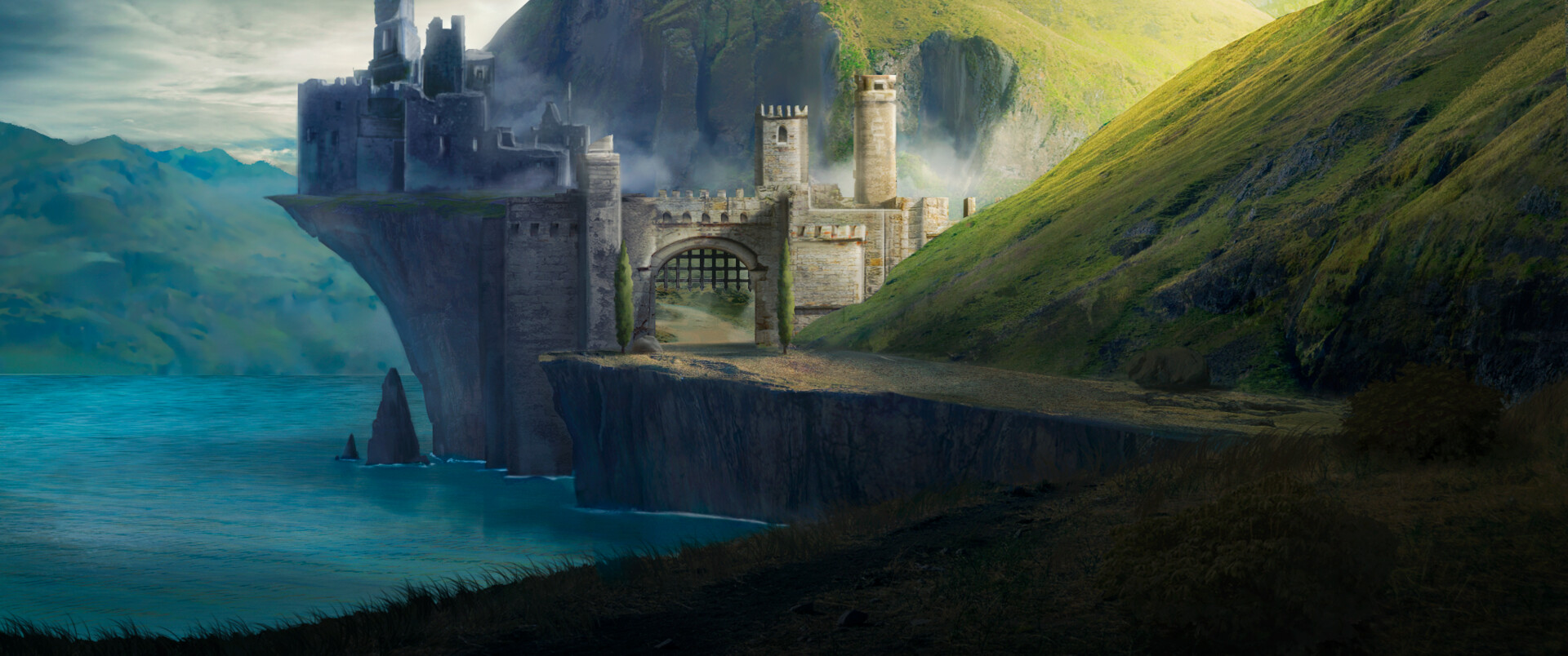 Alex Manalo - The castle by the lake - Mattepaint
