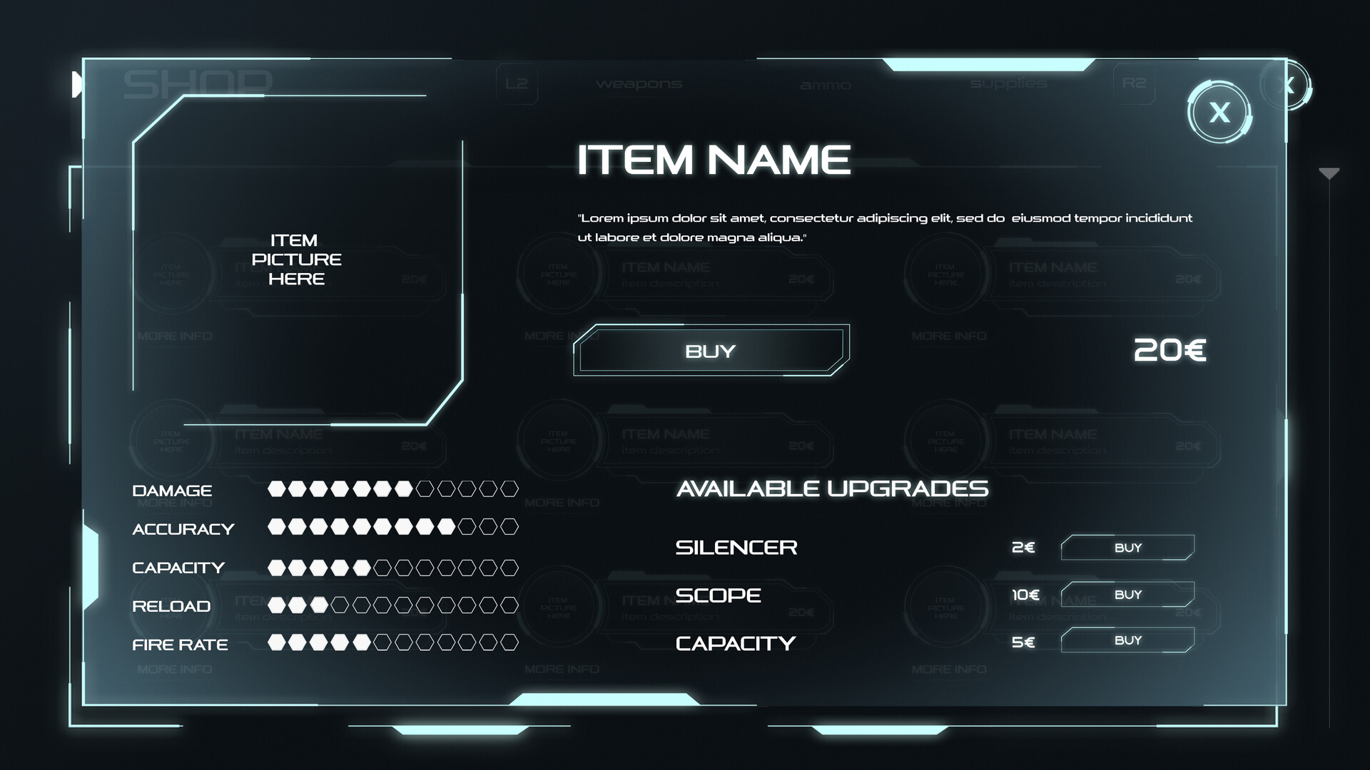 Wilma Sköld - Sci-fi User Interface / Game Menu Concept