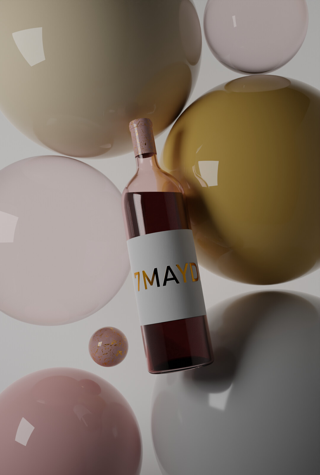 ArtStation - product design 3d glass bottle