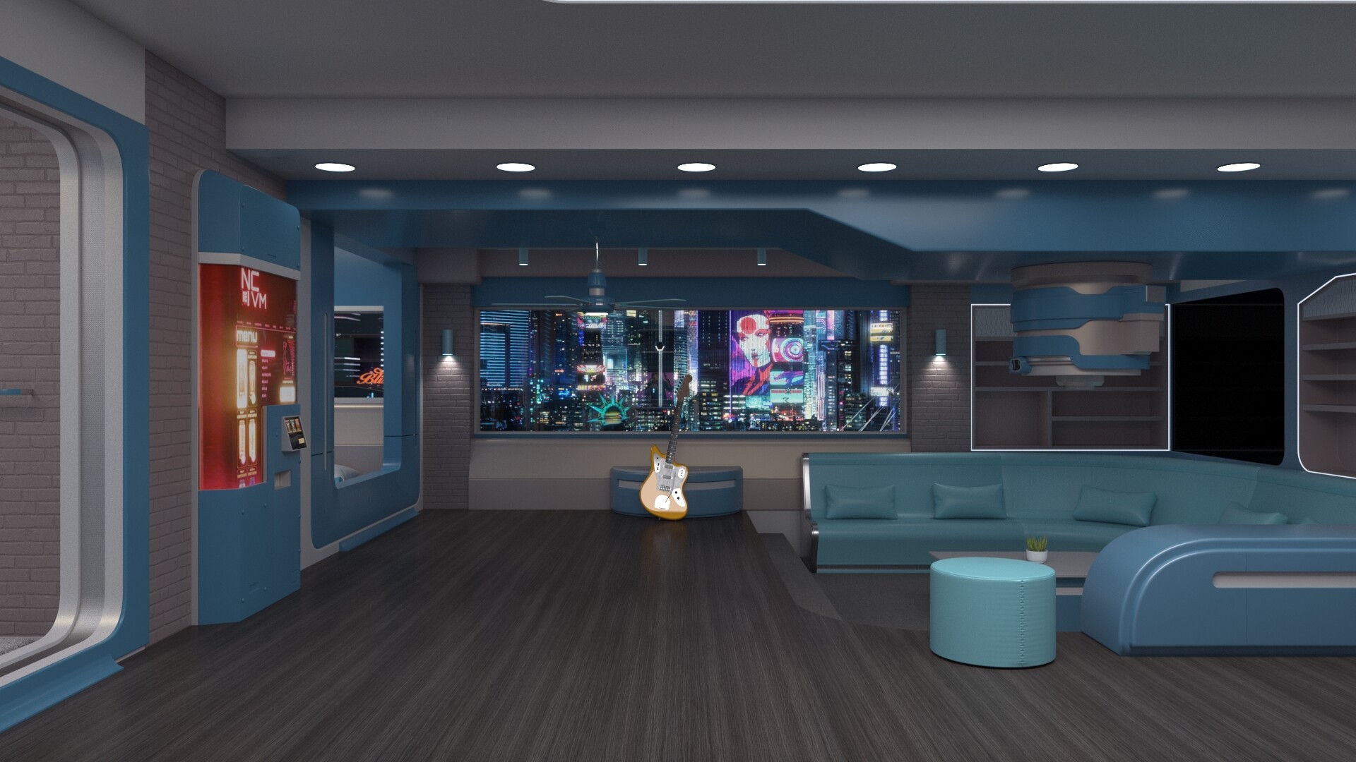 ArtStation - Model of apartment V from the game Cyberpunk 2077