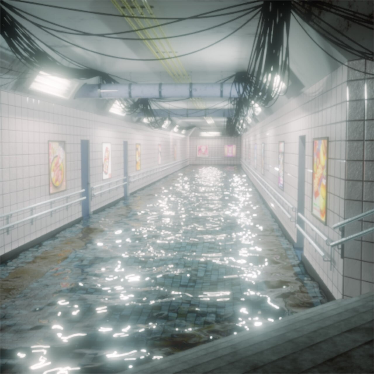 ArtStation - Flooded subway.