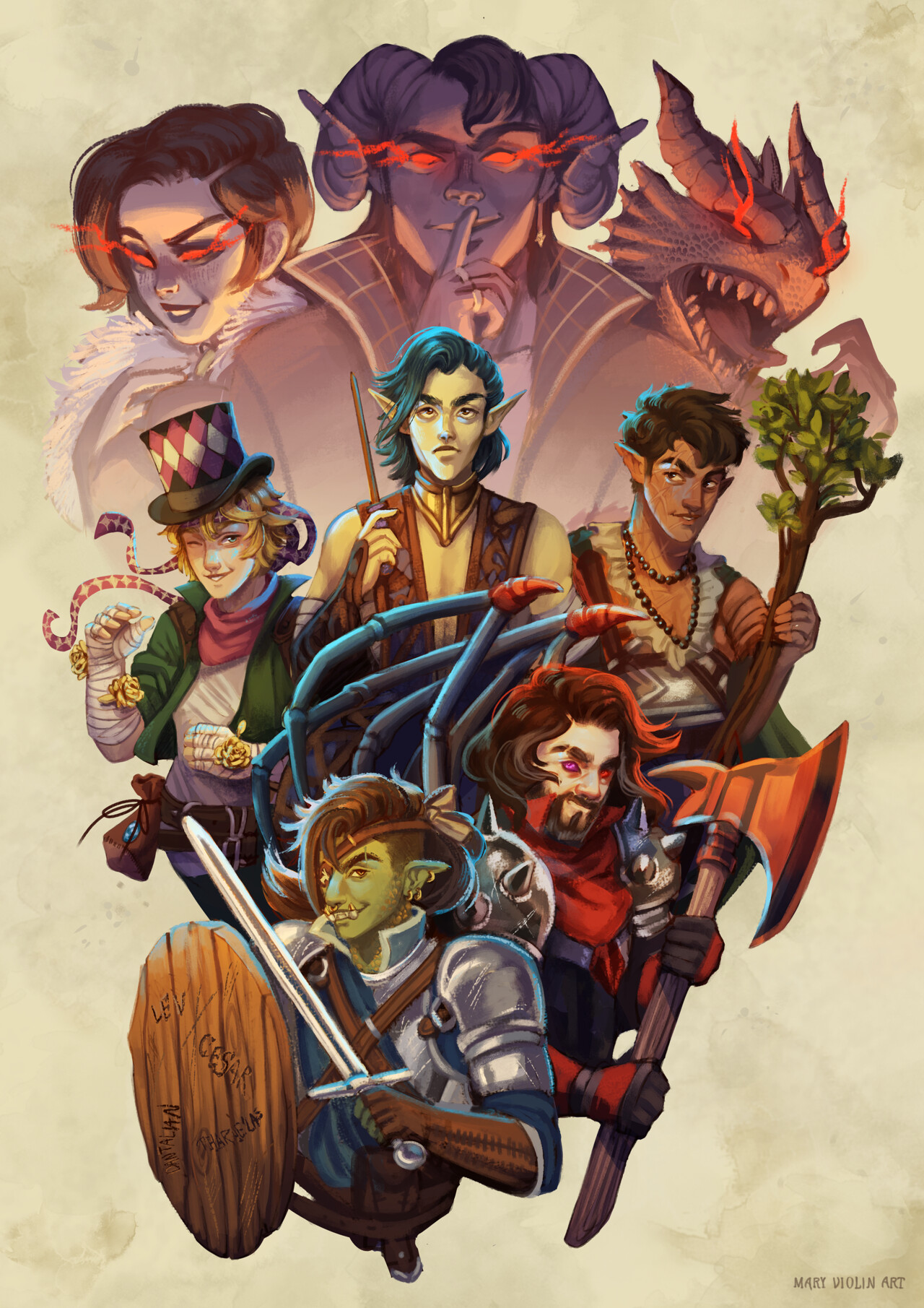 ArtStation - Character Portrait - DnD Party