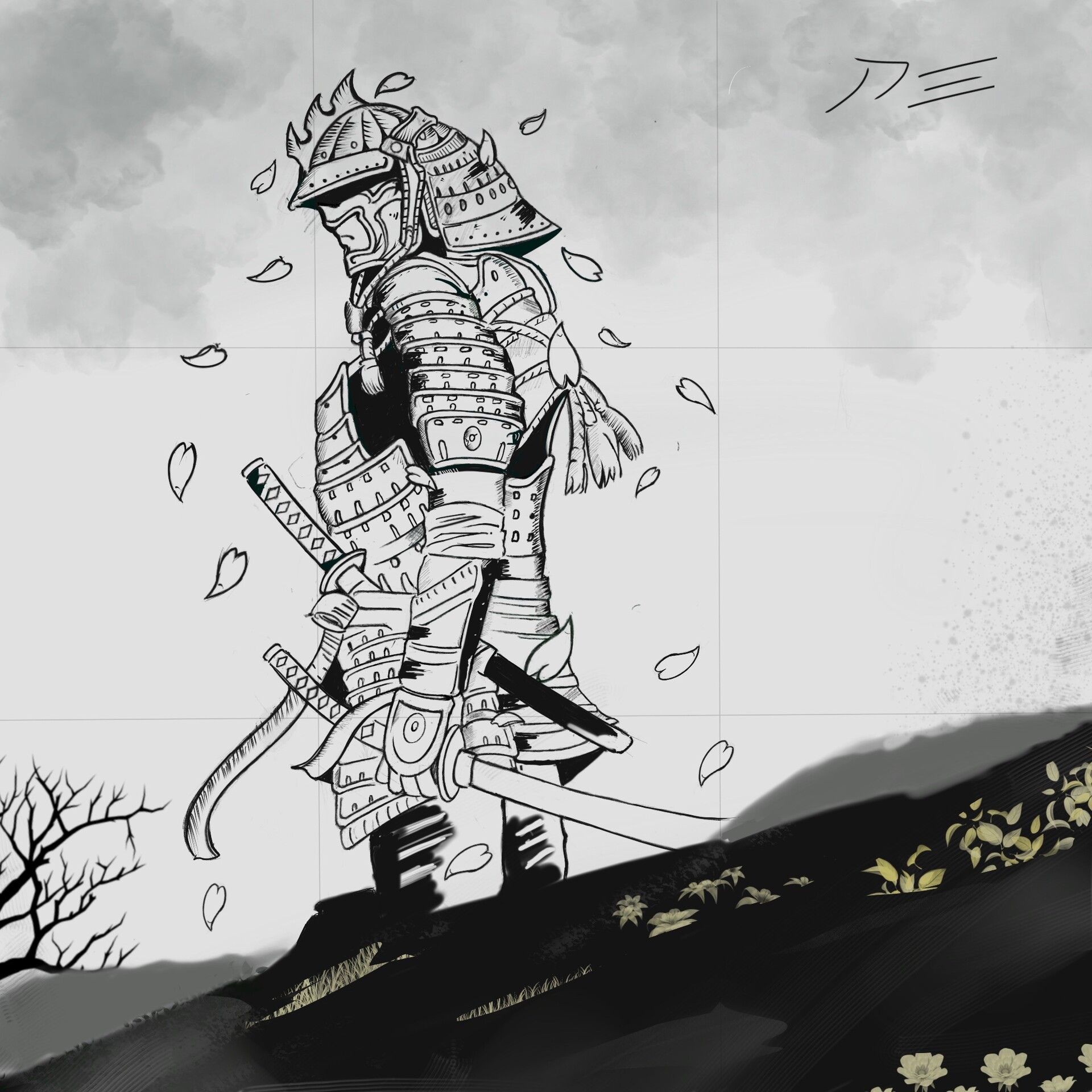ArtStation - Samurai inking