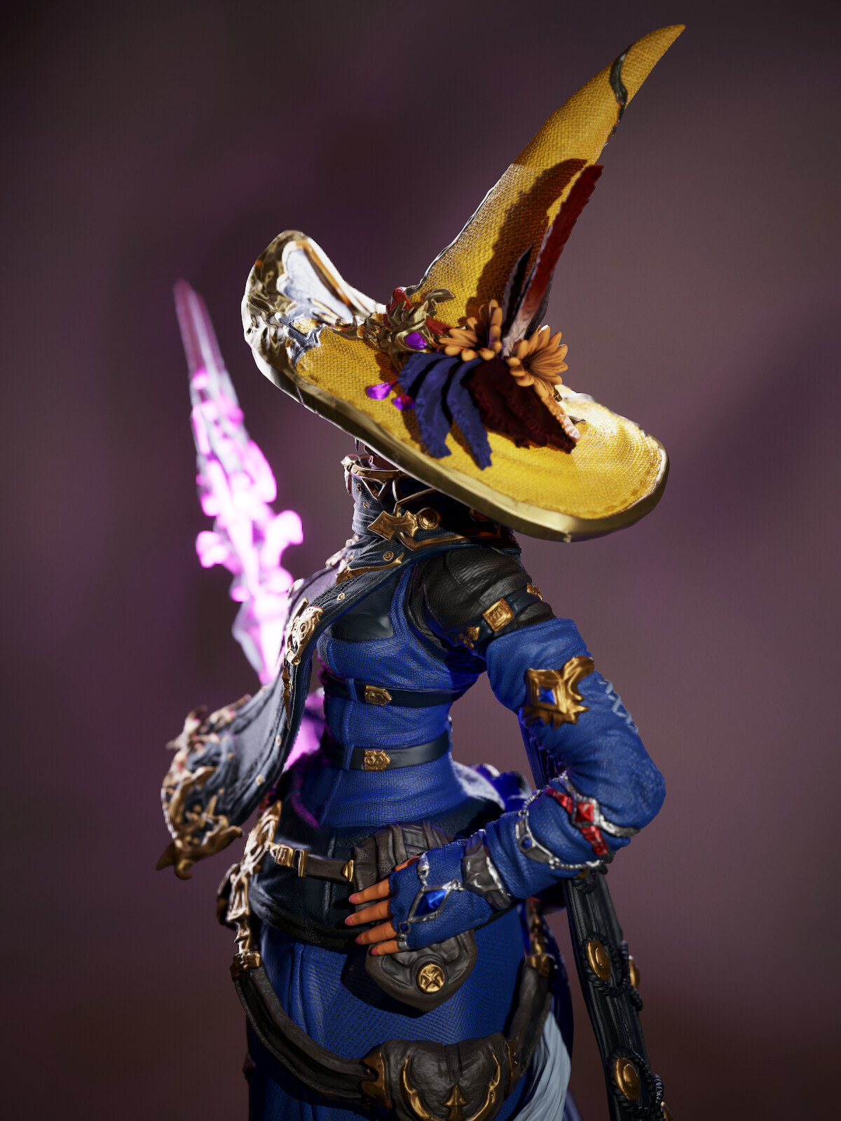 Mason Rhoades - Black Mage Statue Design - Miqo'te