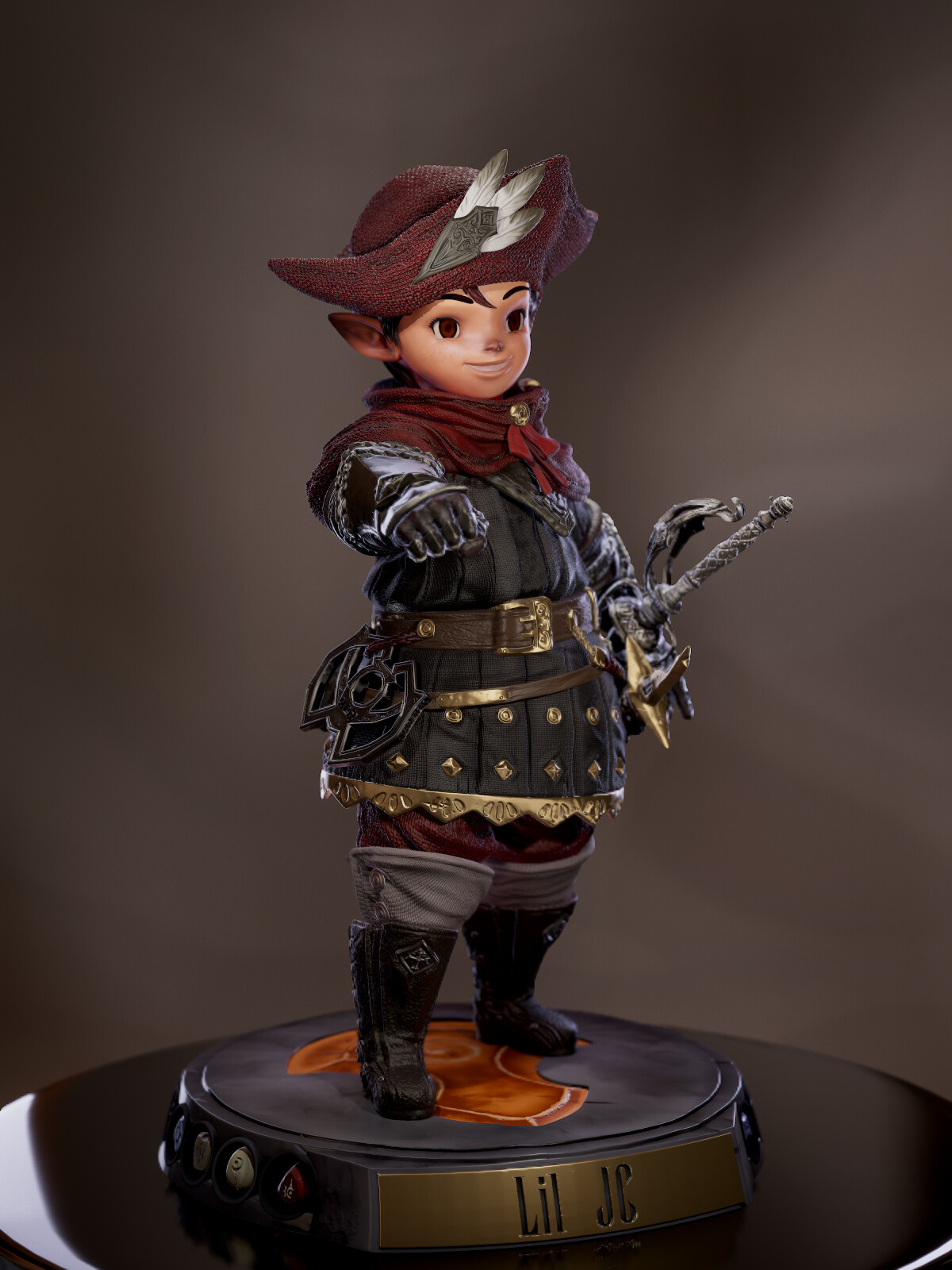 Mason Rhoades - Red Mage Statue Design - Lalafell