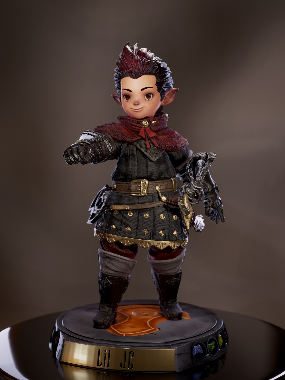 Mason Rhoades - Red Mage Statue Design - Lalafell