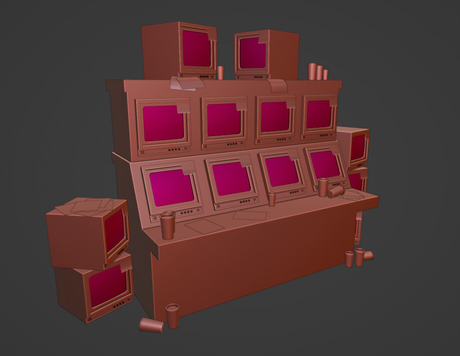 ArtStation - Surveillance Desk - Progress Update