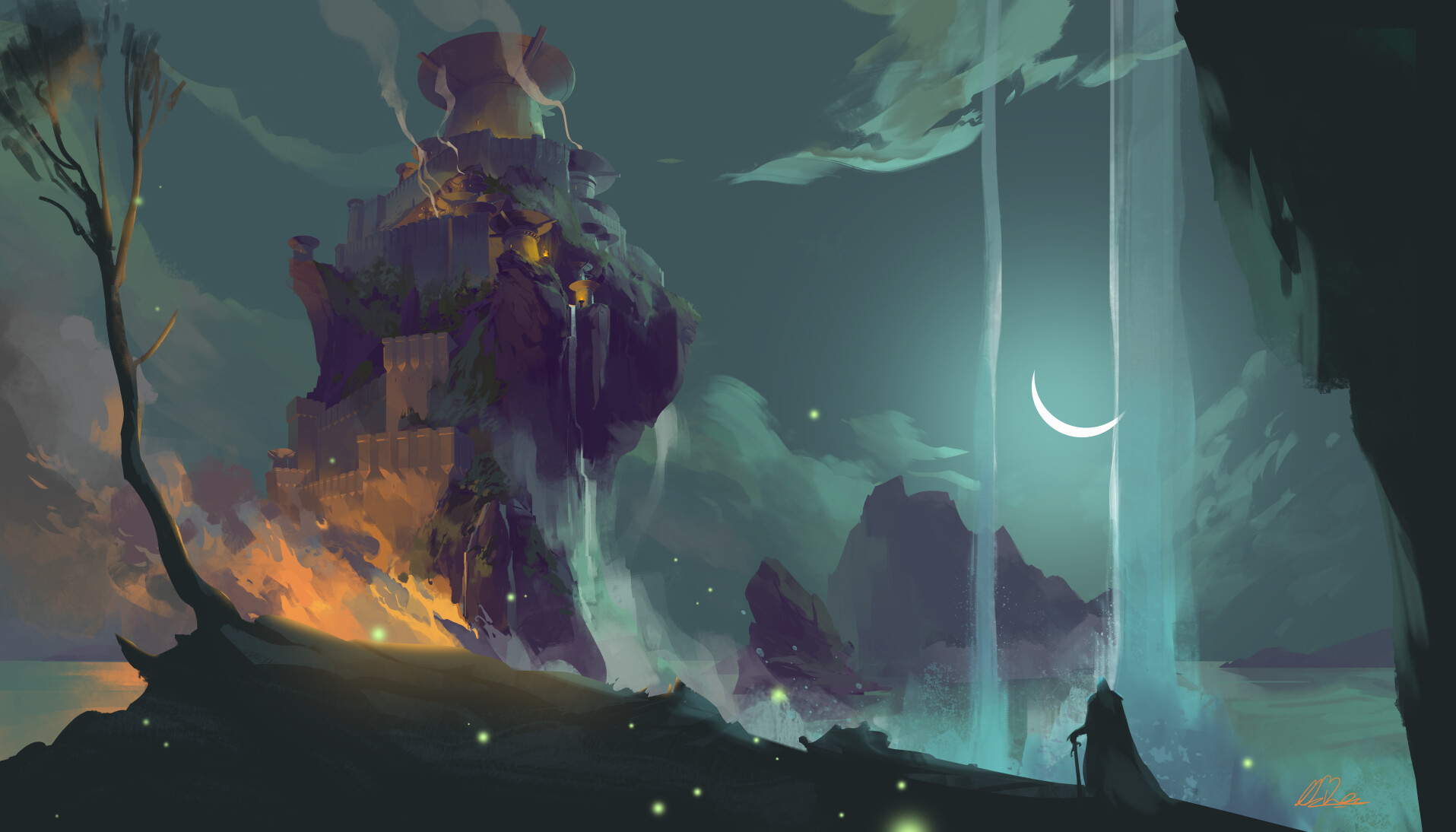 ArtStation - Cliff Town Concept Art