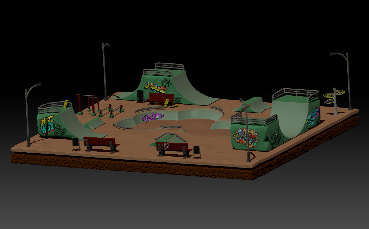 ArtStation - Skate Park Modelado 3D y Escultura Digital