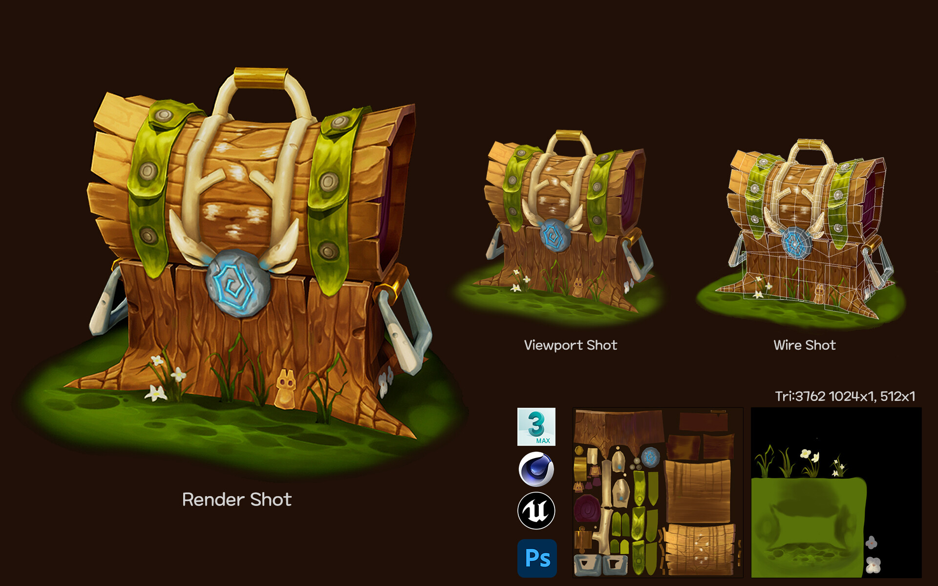 ArtStation - Handpainting texture - Lunara chest