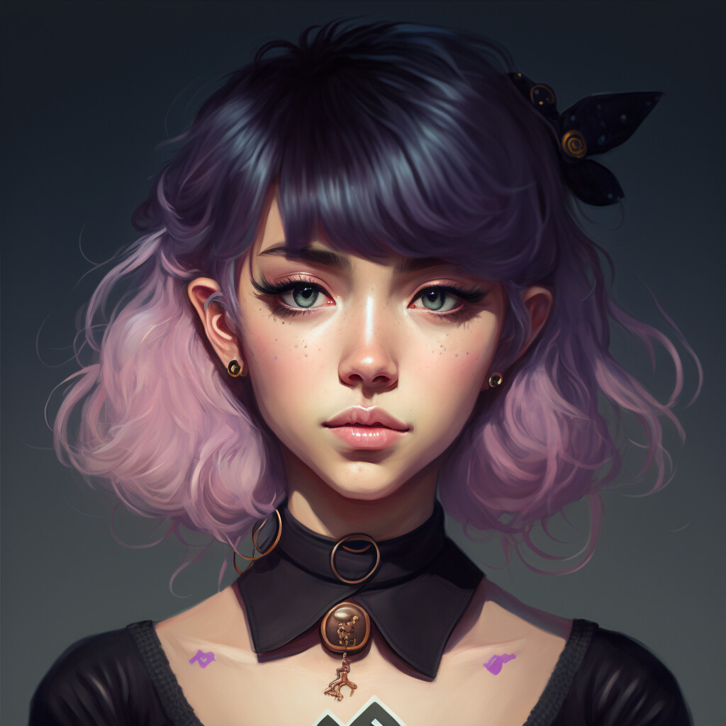 ArtStation - Pastel Goth Punk Girl #034