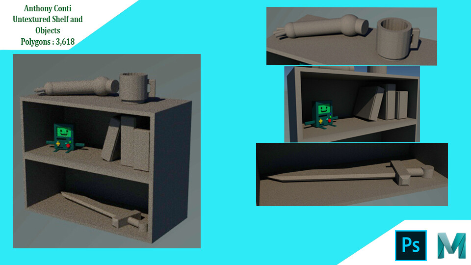 ArtStation - Untextured Shelf and Objects