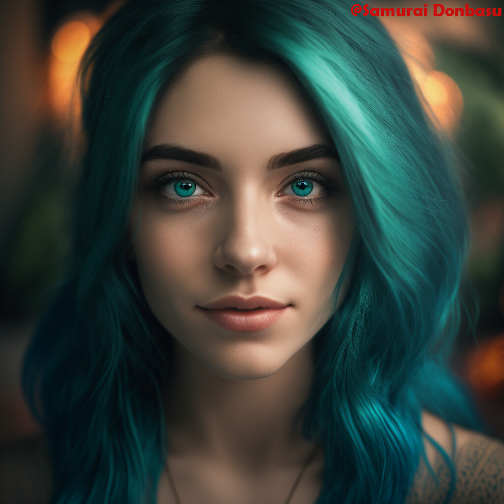 ArtStation - Girl with blue hair