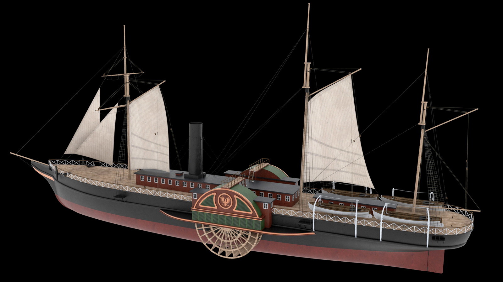 ArtStation - American sidewheel steamer SS Winfield Scott