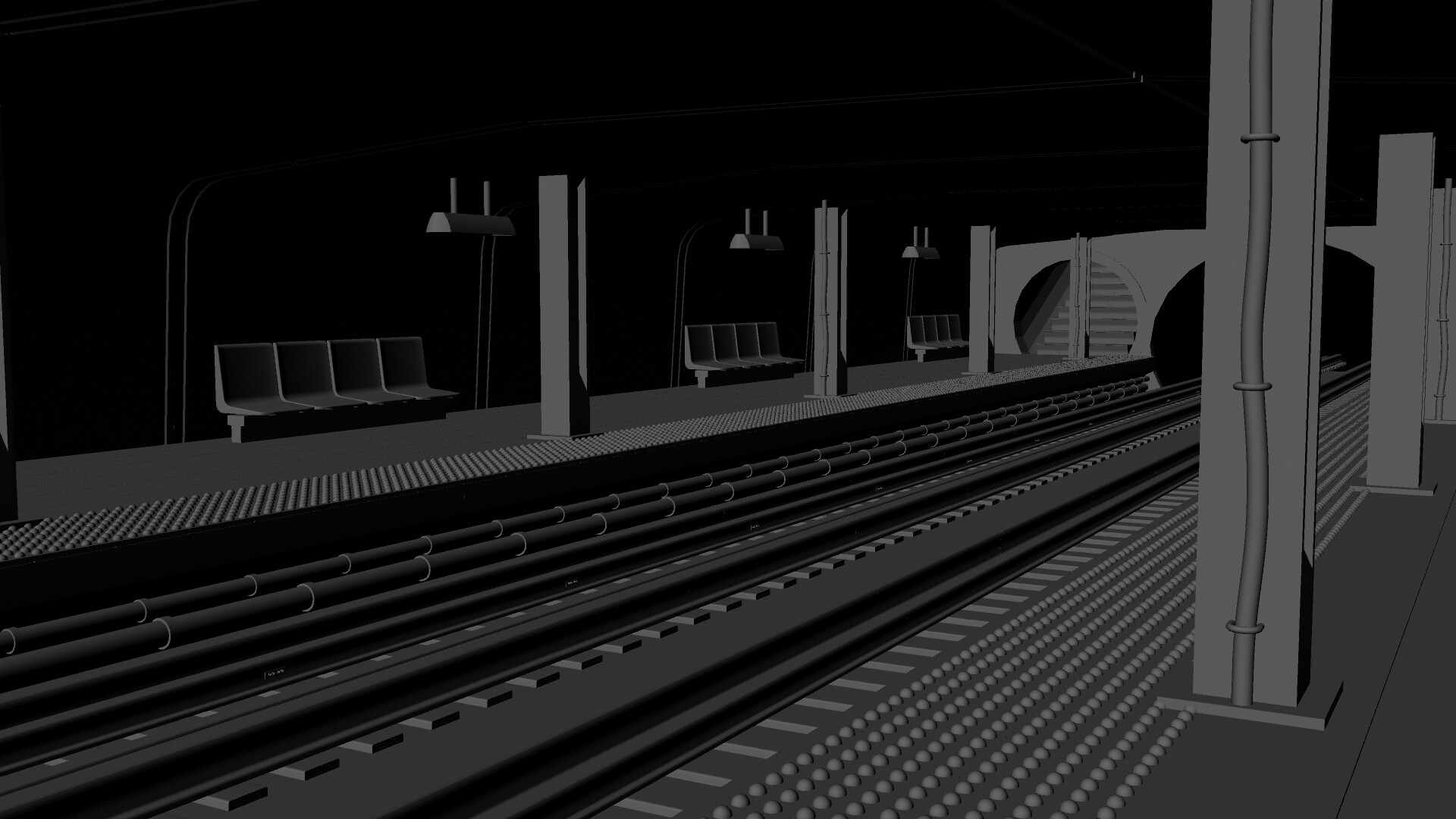 ArtStation - 3D subway station - Grey box