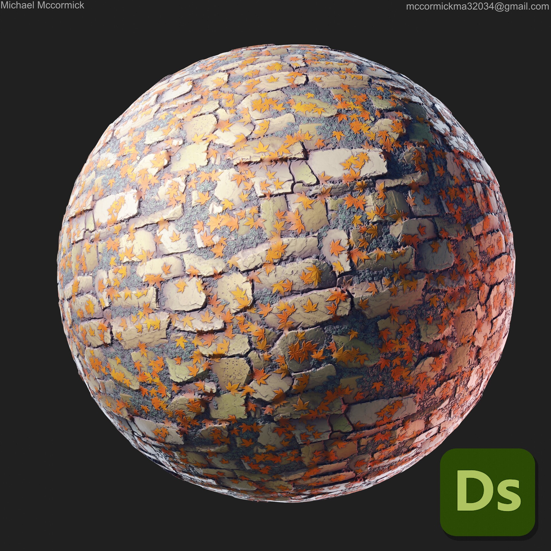 ArtStation - Stylized Leaf Covered Cobblestone