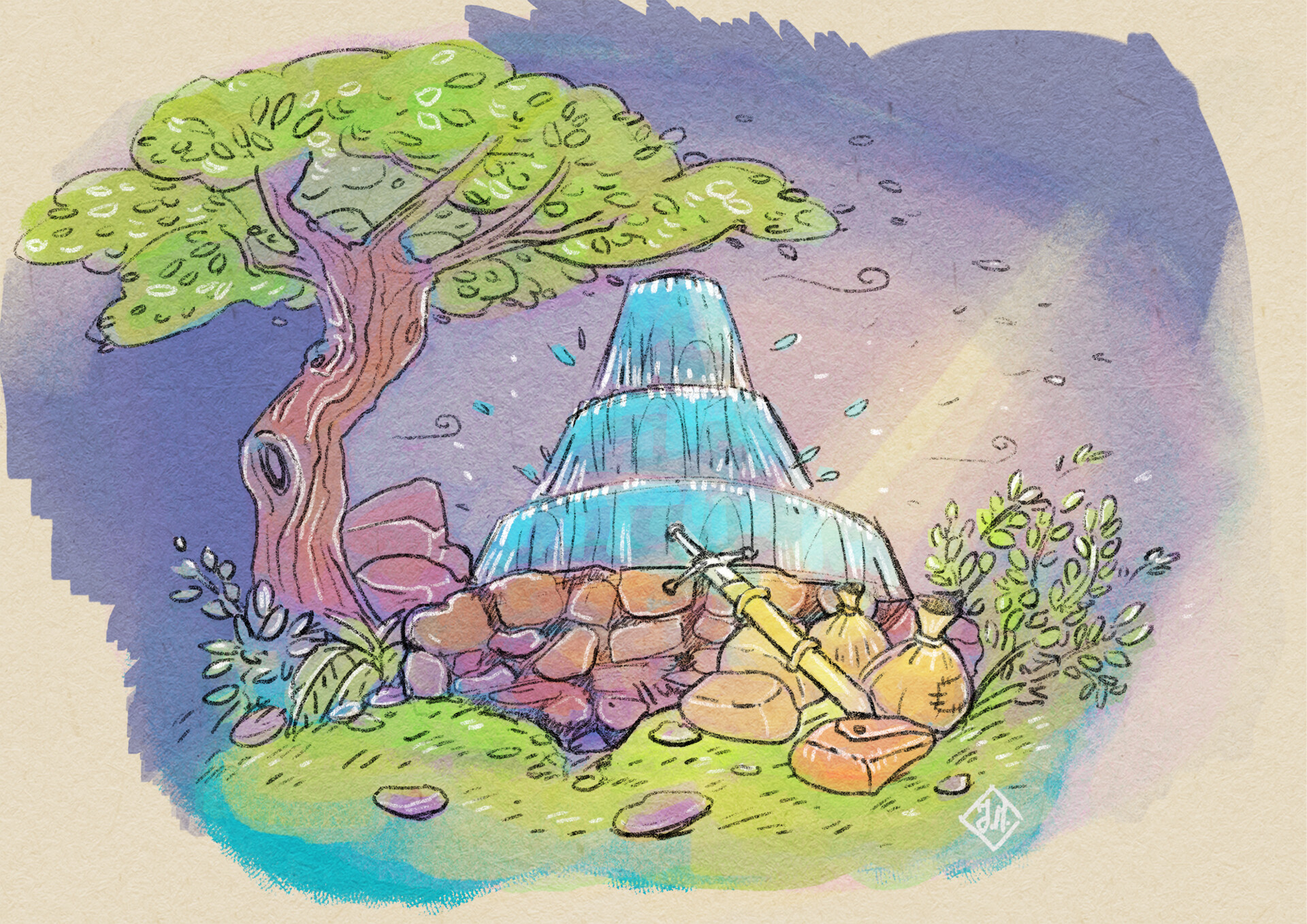 ArtStation - A stone fountain