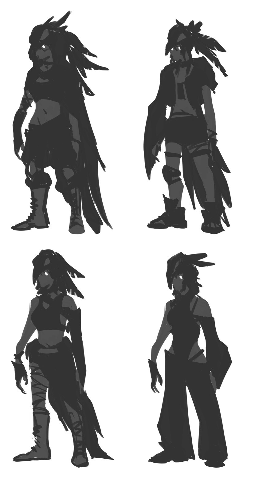 ArtStation - Character concept sketches greyscale