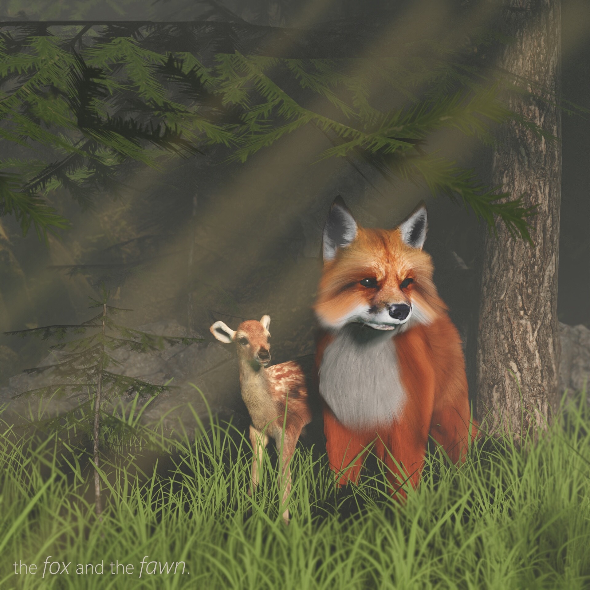 ArtStation - The Fox and The Fawn