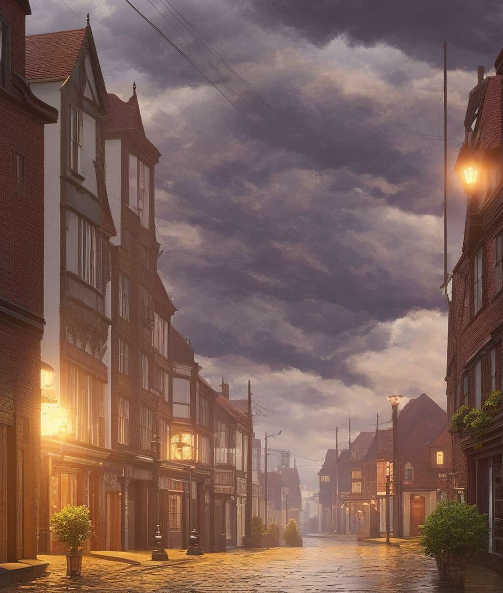 ArtStation - Dreary City Sunset