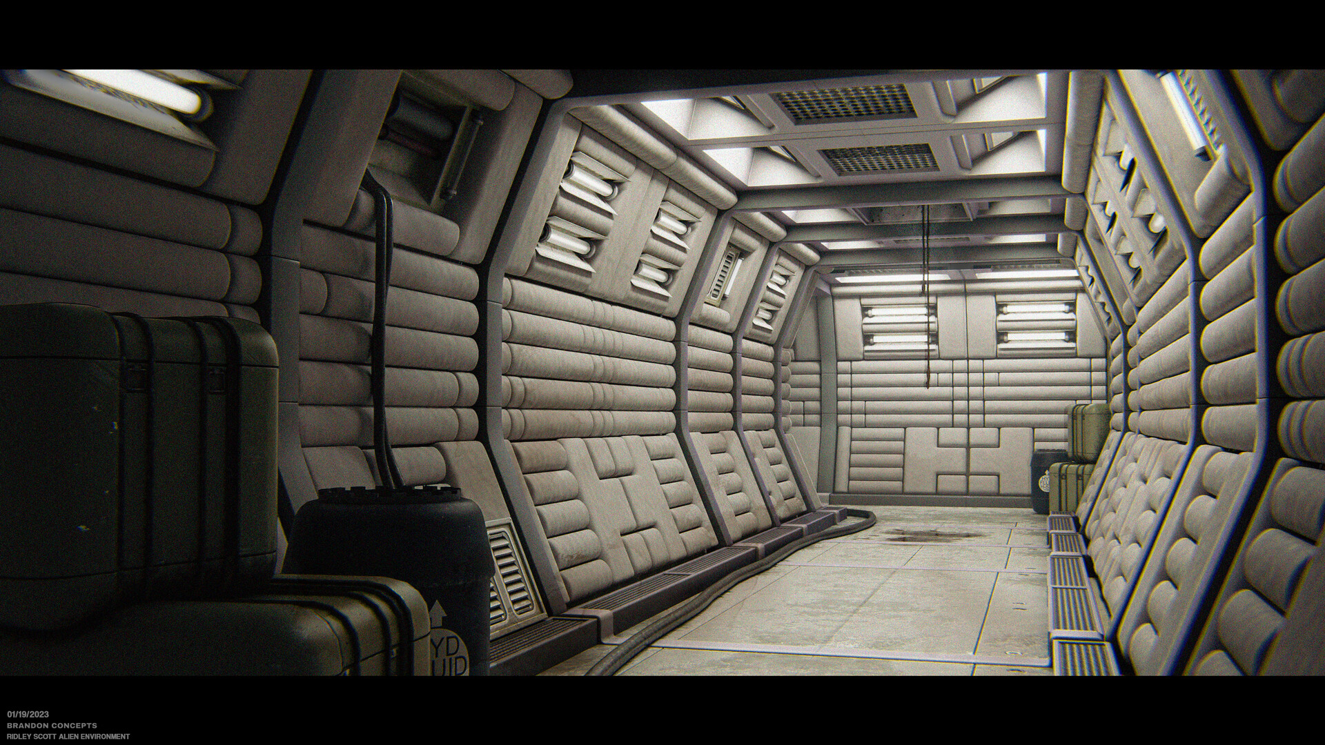 ArtStation - Ridely Scott Alien Hallway - Blender
